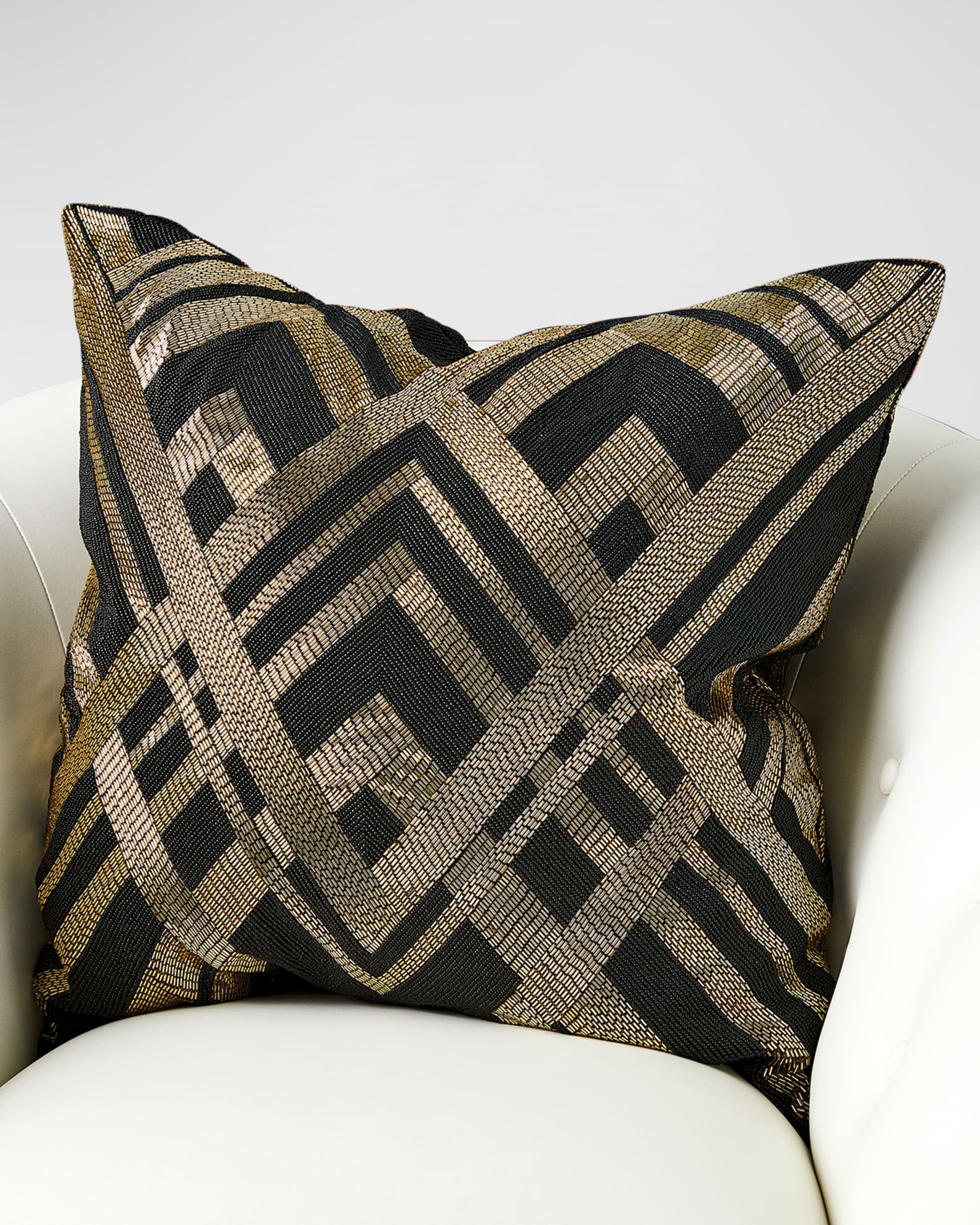Global Views Woven Line Pillow | Horchow