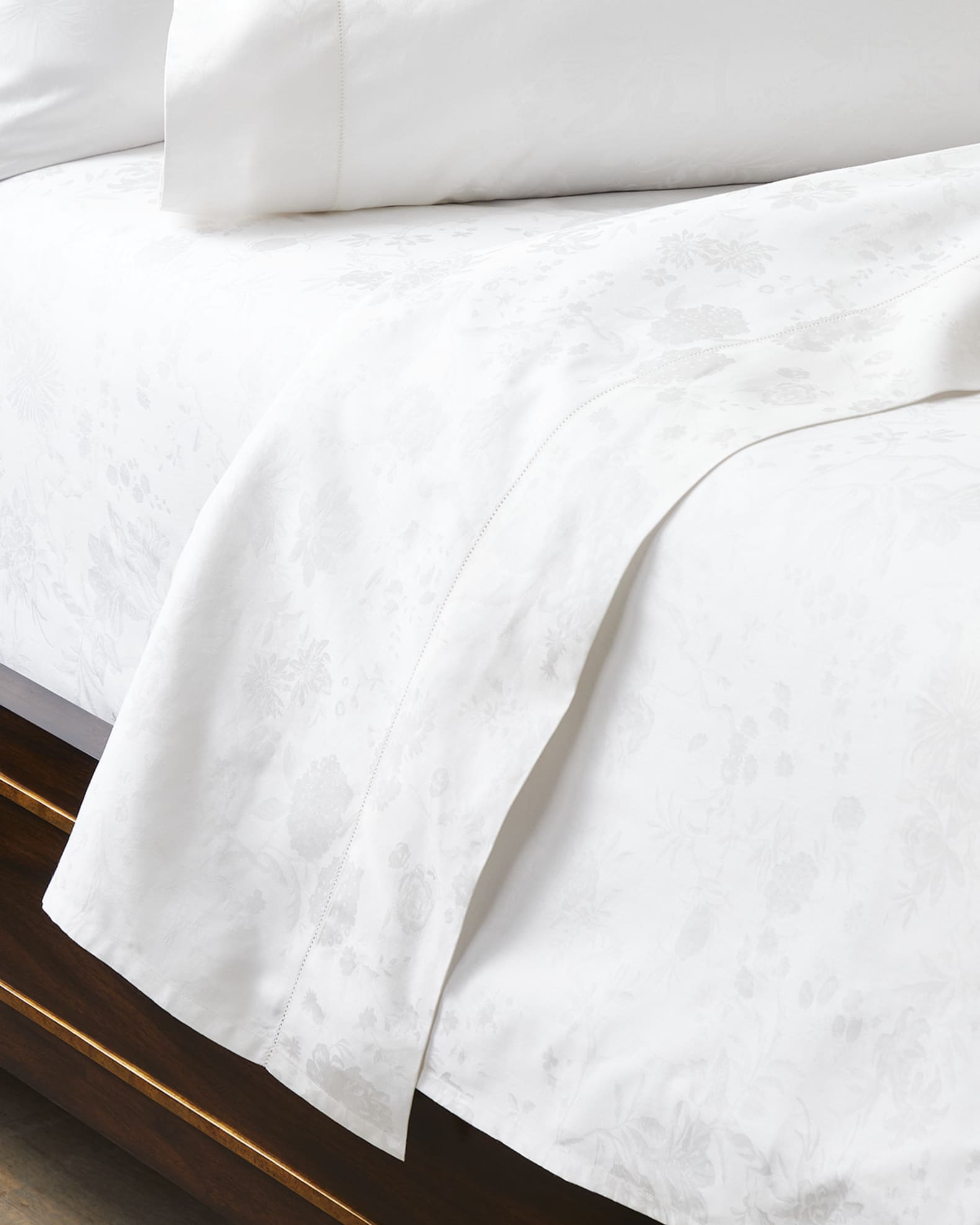 Ralph Lauren Home Organic Cotton Bethany Jacquard Flat Sheet, QUEEN ...