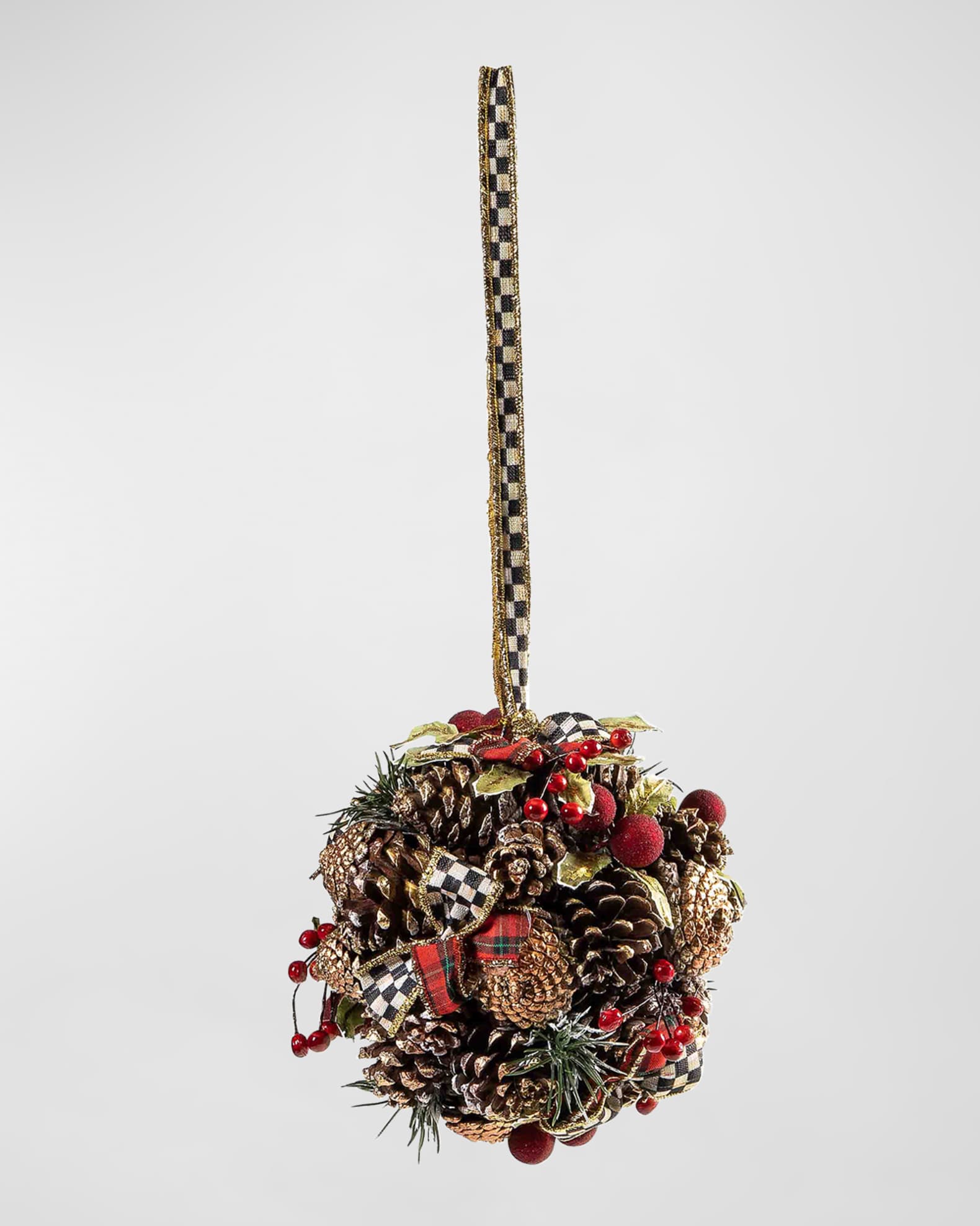 MacKenzie-Childs Tartastic Pinecone Kissing Ball | Horchow