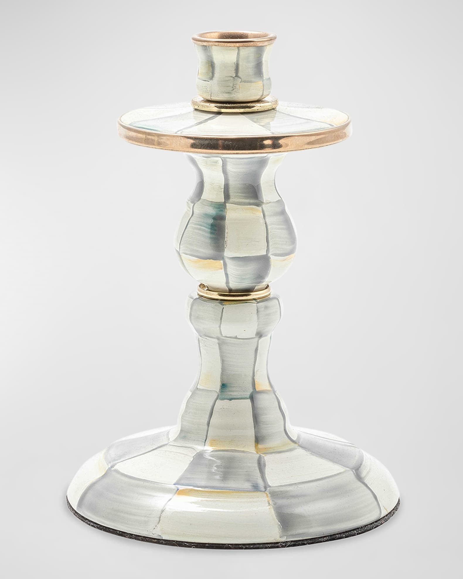 MacKenzie-Childs Sterling Check Enamel Candlestick | Horchow