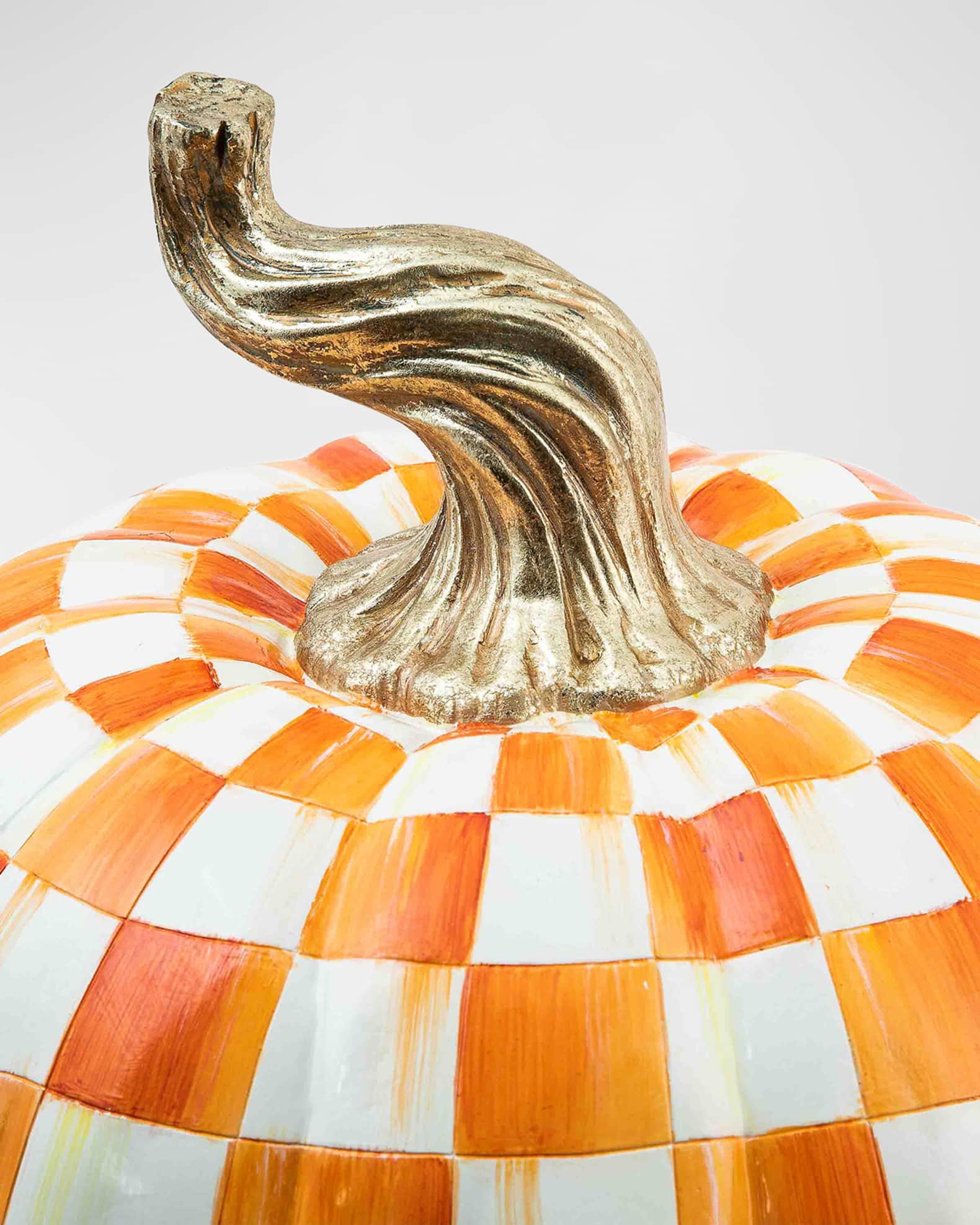 MacKenzie-Childs Orange Check Pumpkin, Large | Horchow
