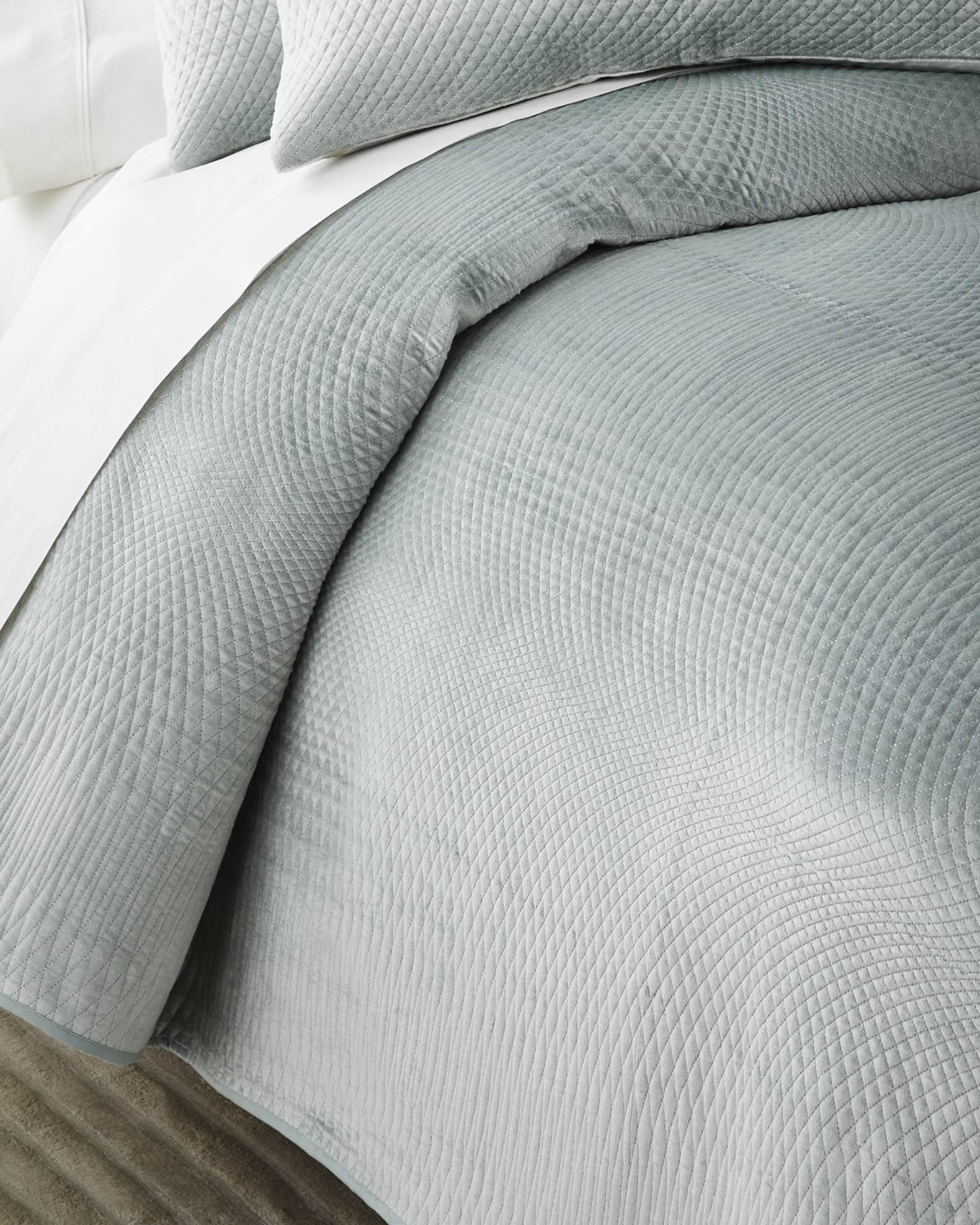 Callisto Home Rivena Quilted Velvet Coverlet, King | Horchow