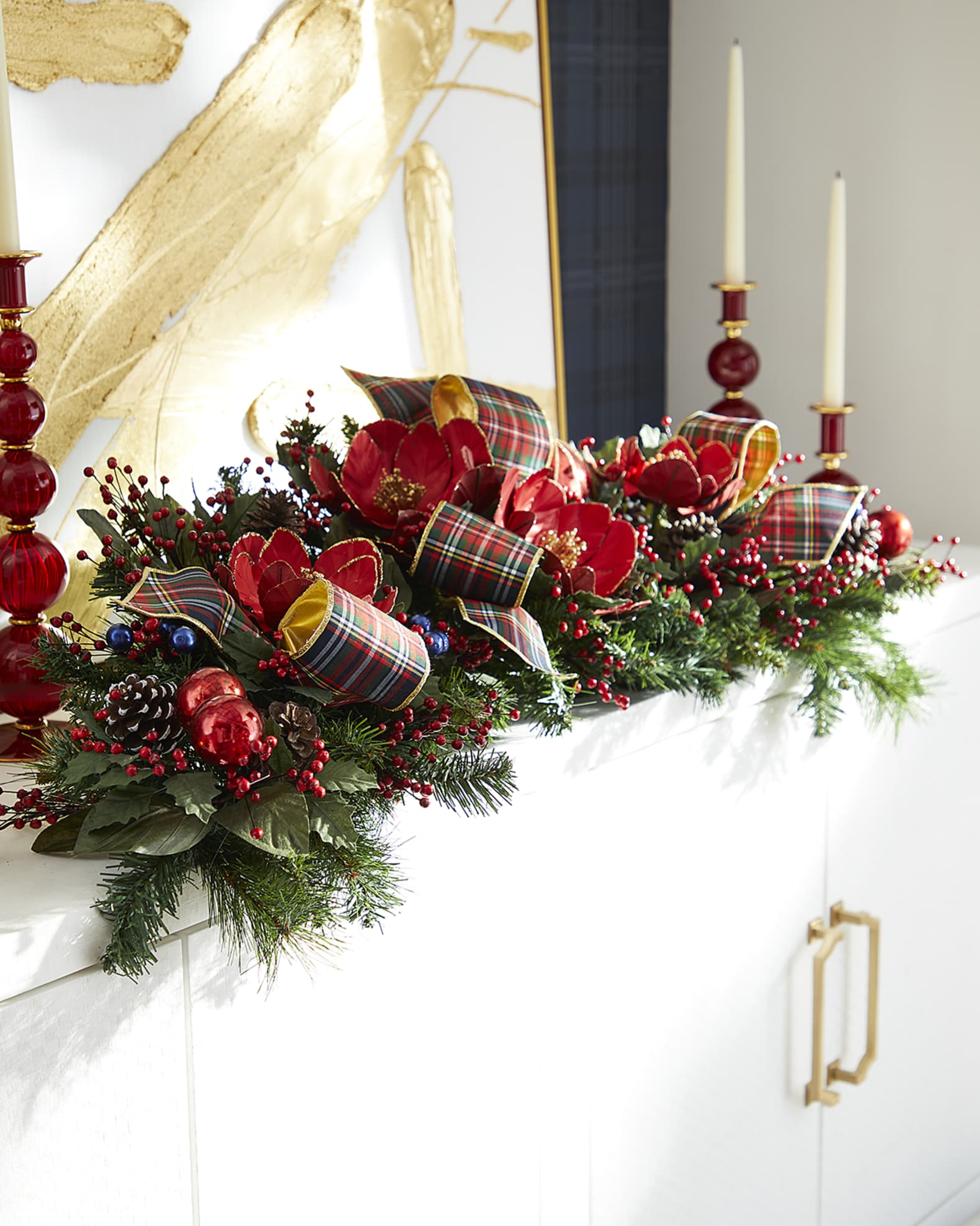Neiman Marcus 46" Classic Christmas Mantel Garland | Horchow