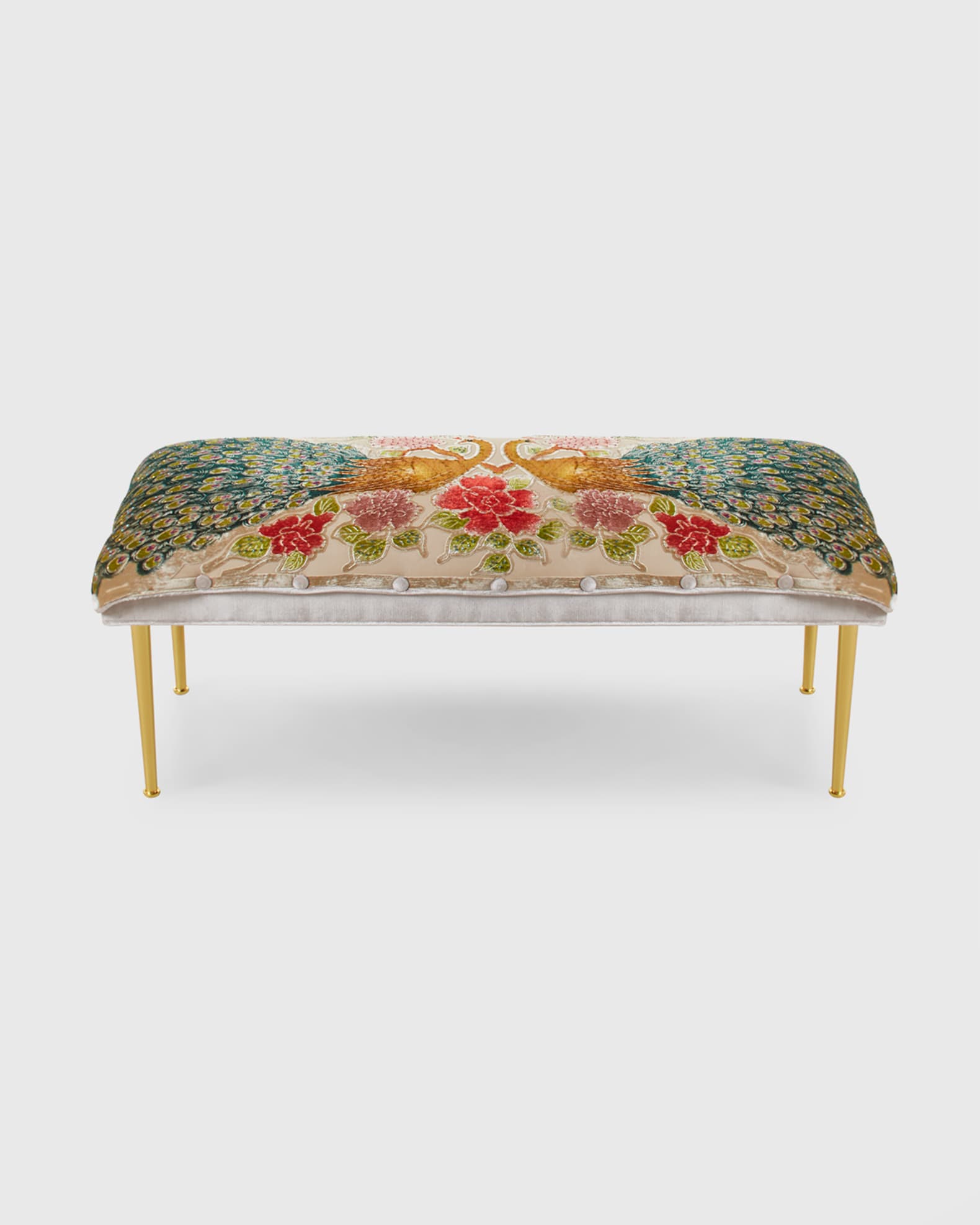 Haute House Blush Peacock Bench, 42" | Horchow