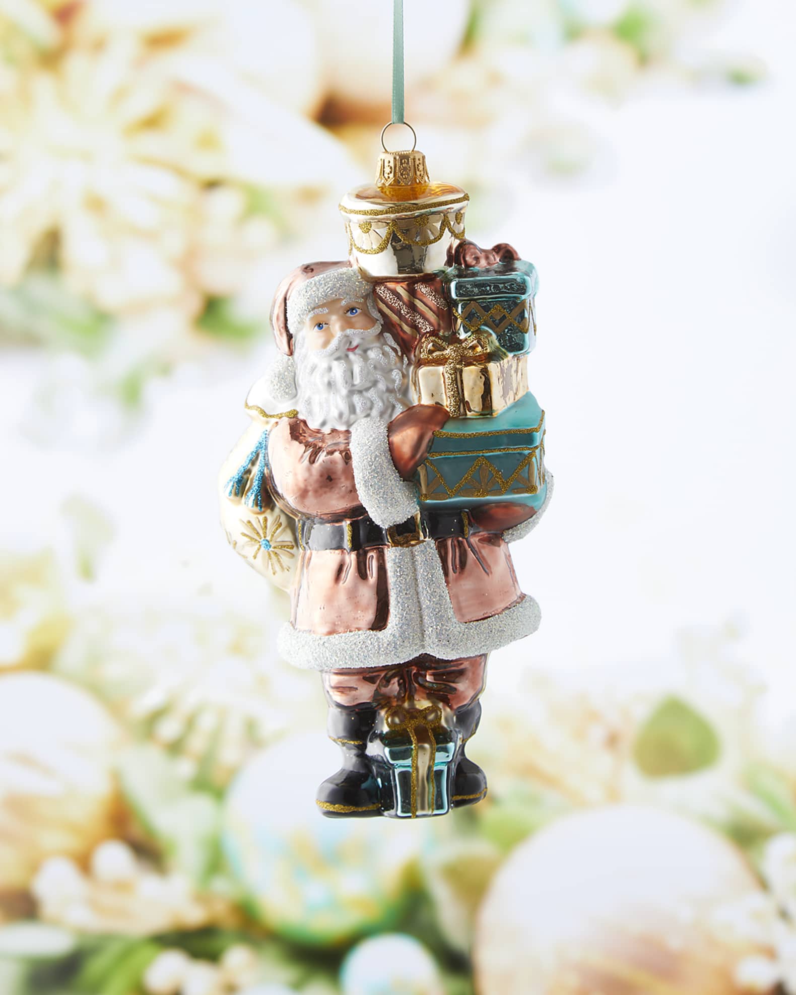 Neiman Marcus Santa With Gifts Christmas Ornament | Horchow