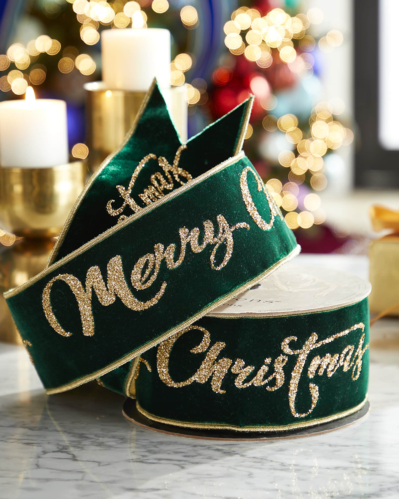 D. Stevens Emerald Merry Christmas Ribbon, 4 D. Stevens Emerald Merry Christmas Ribbon, 4