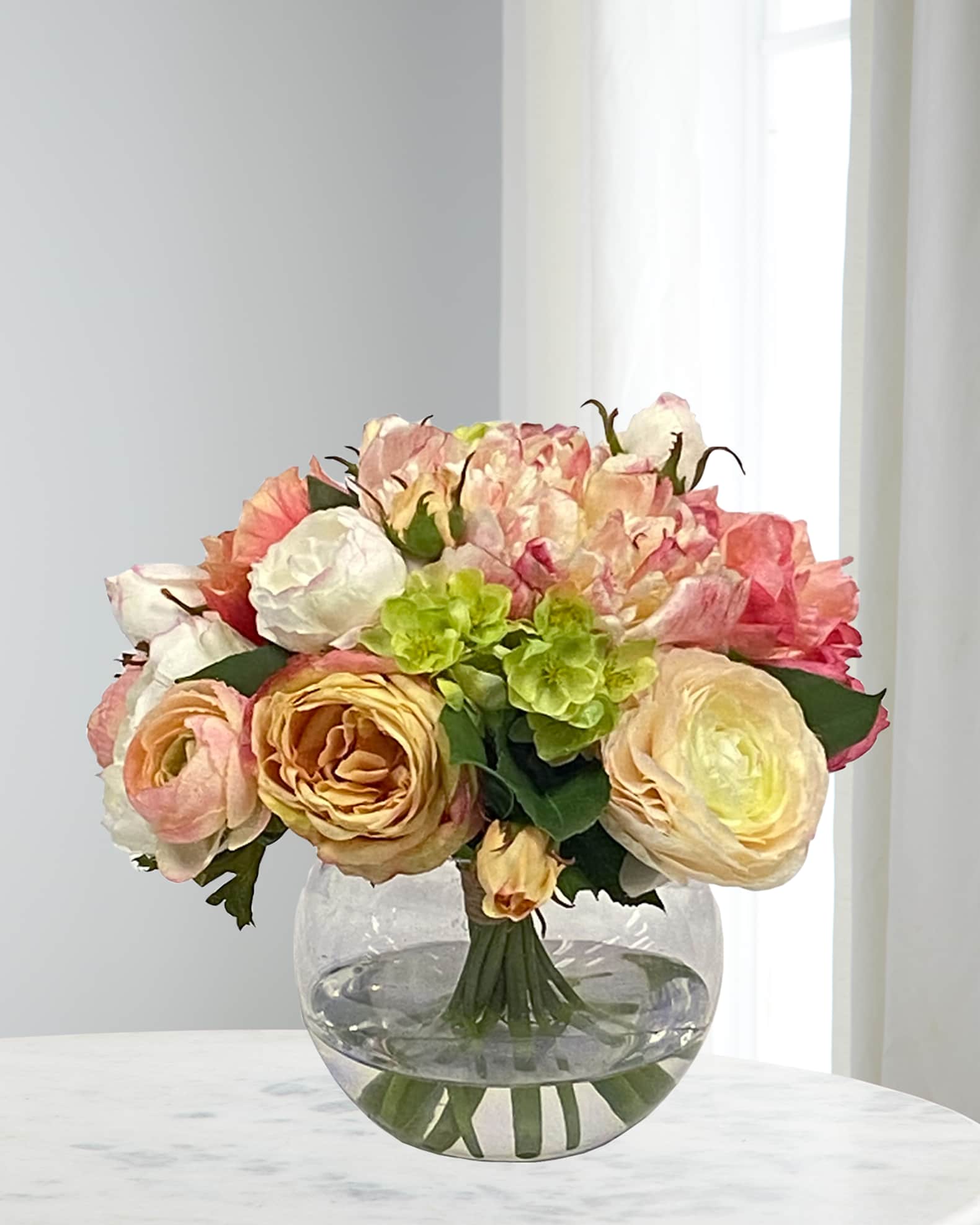 Winward Home Peony Rose in Bowl Vase | Horchow