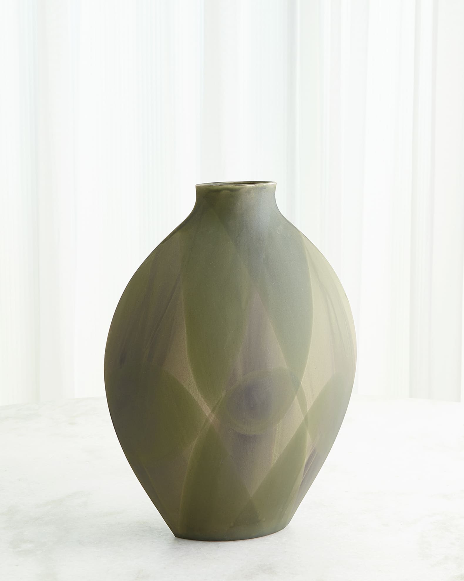 Global Views Helios Washed Green Vase, Small | Horchow