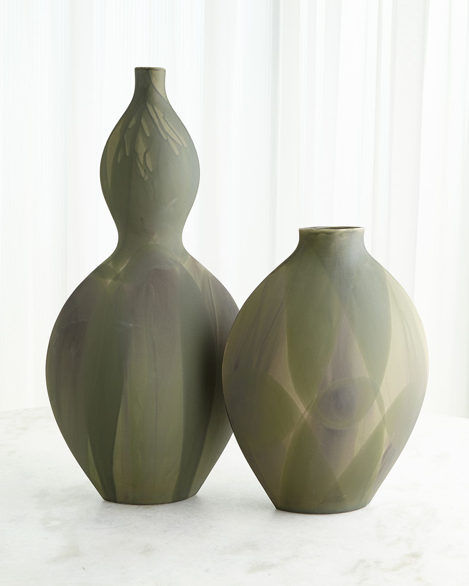 Global Views Helios Washed Green Vase, Large | Horchow