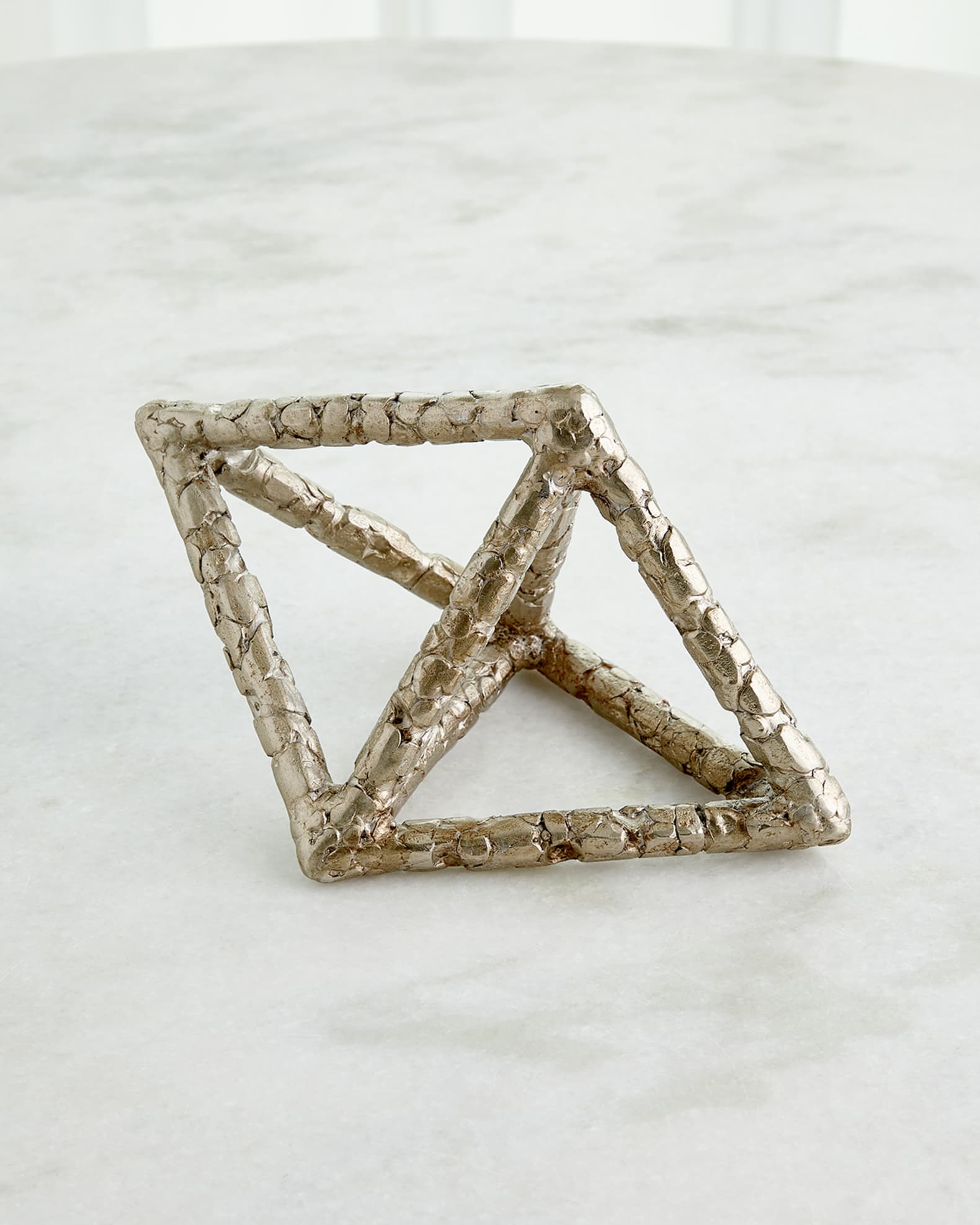 Global Views Forged Triangular Bipyramid, Silver | Horchow