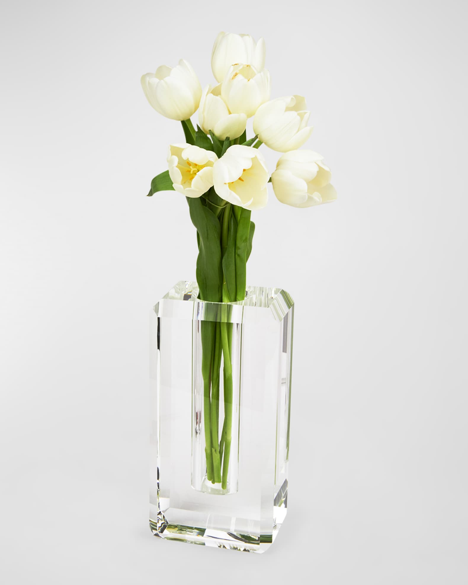 Tizo Clear Beveled Crystal Centerpiece Vase - Tall | Horchow