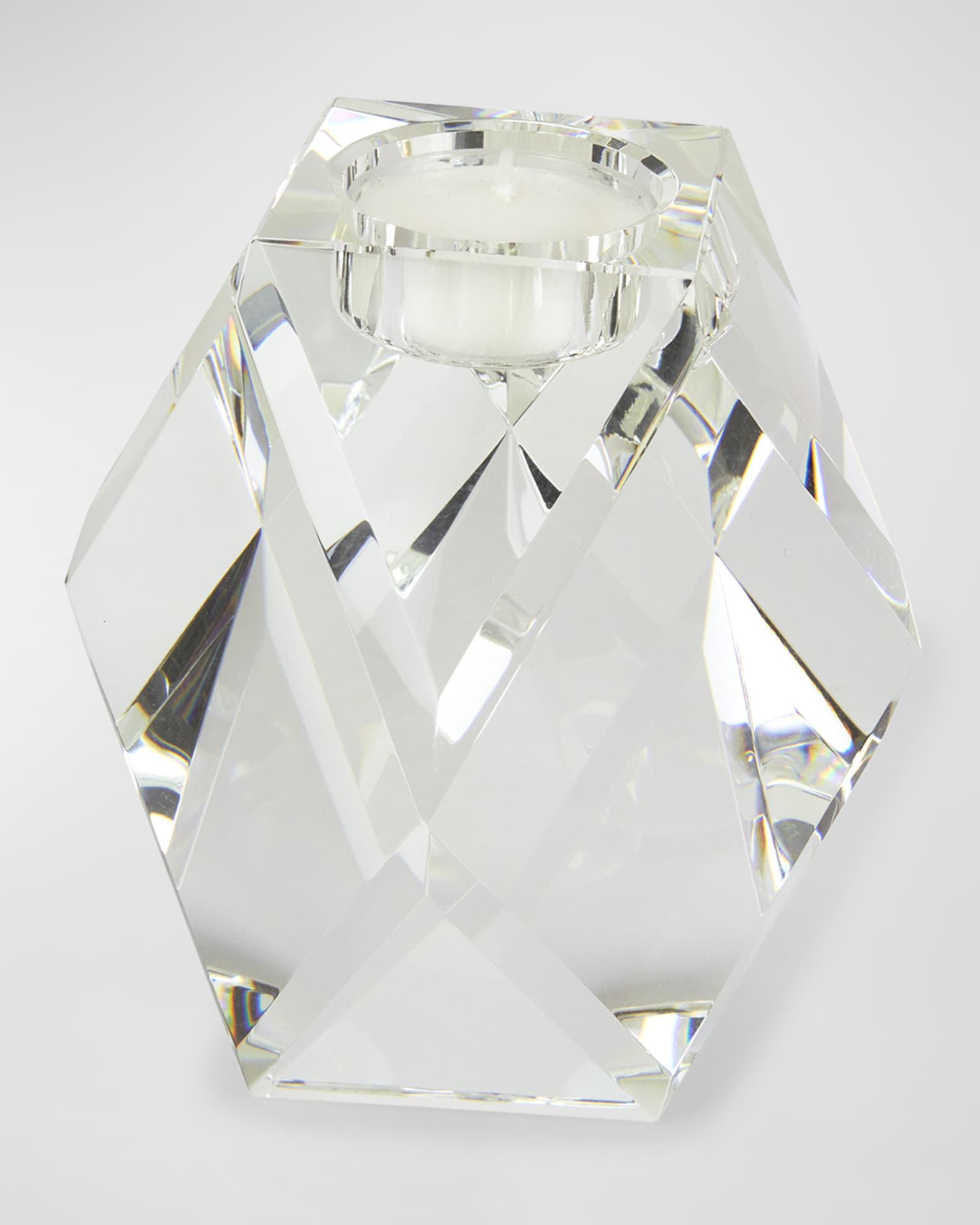Tizo Clear Crystal Votive Candle Holder Diamond Cut Medium | Horchow