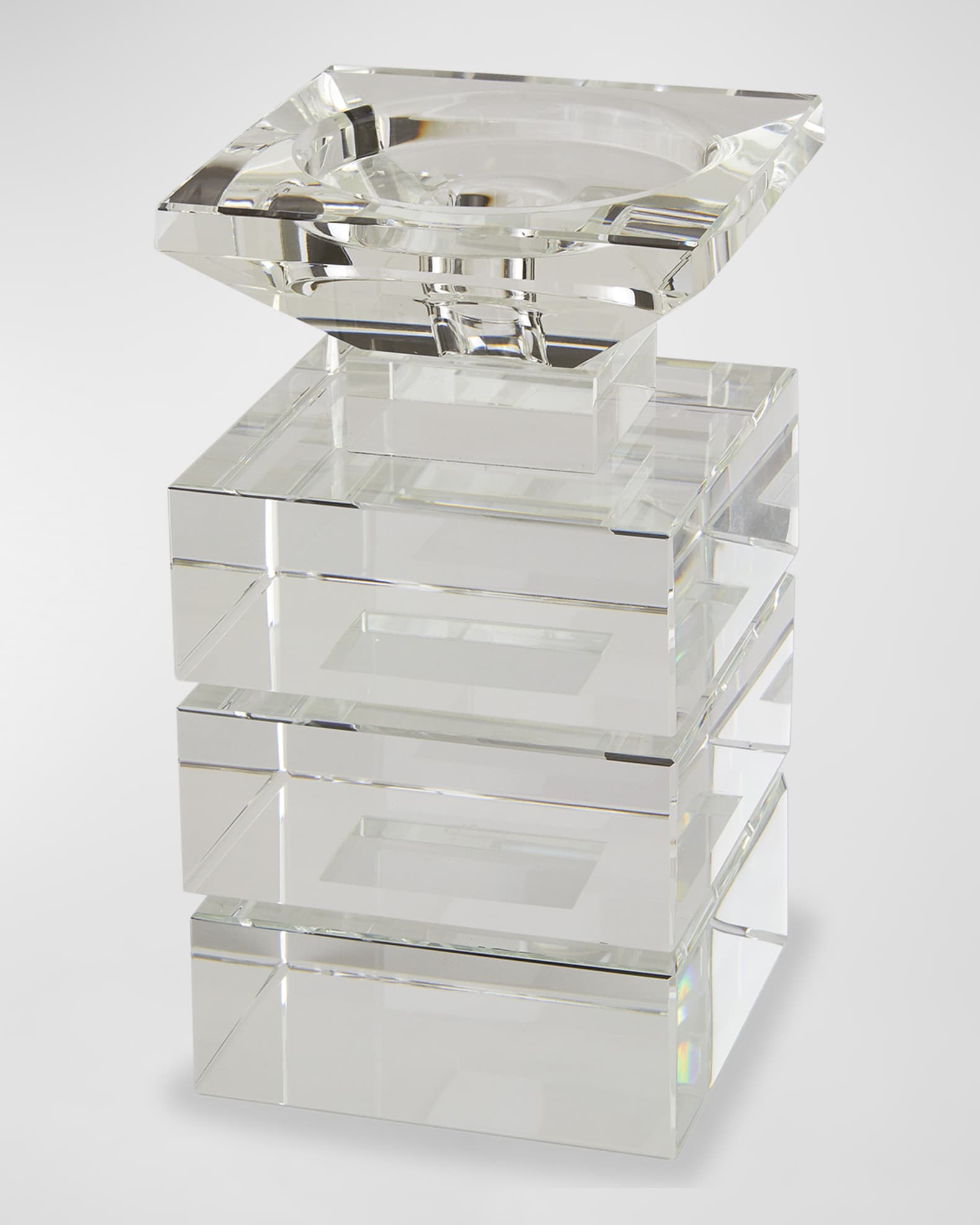 Tizo Clear Cut Crystal "Illusion" Candleholder - Holds Pillar Or ...