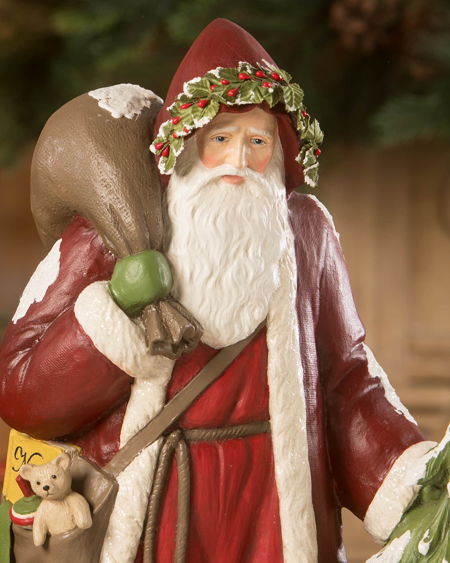 Bethany Lowe Traditional Father Christmas with Tree | Horchow