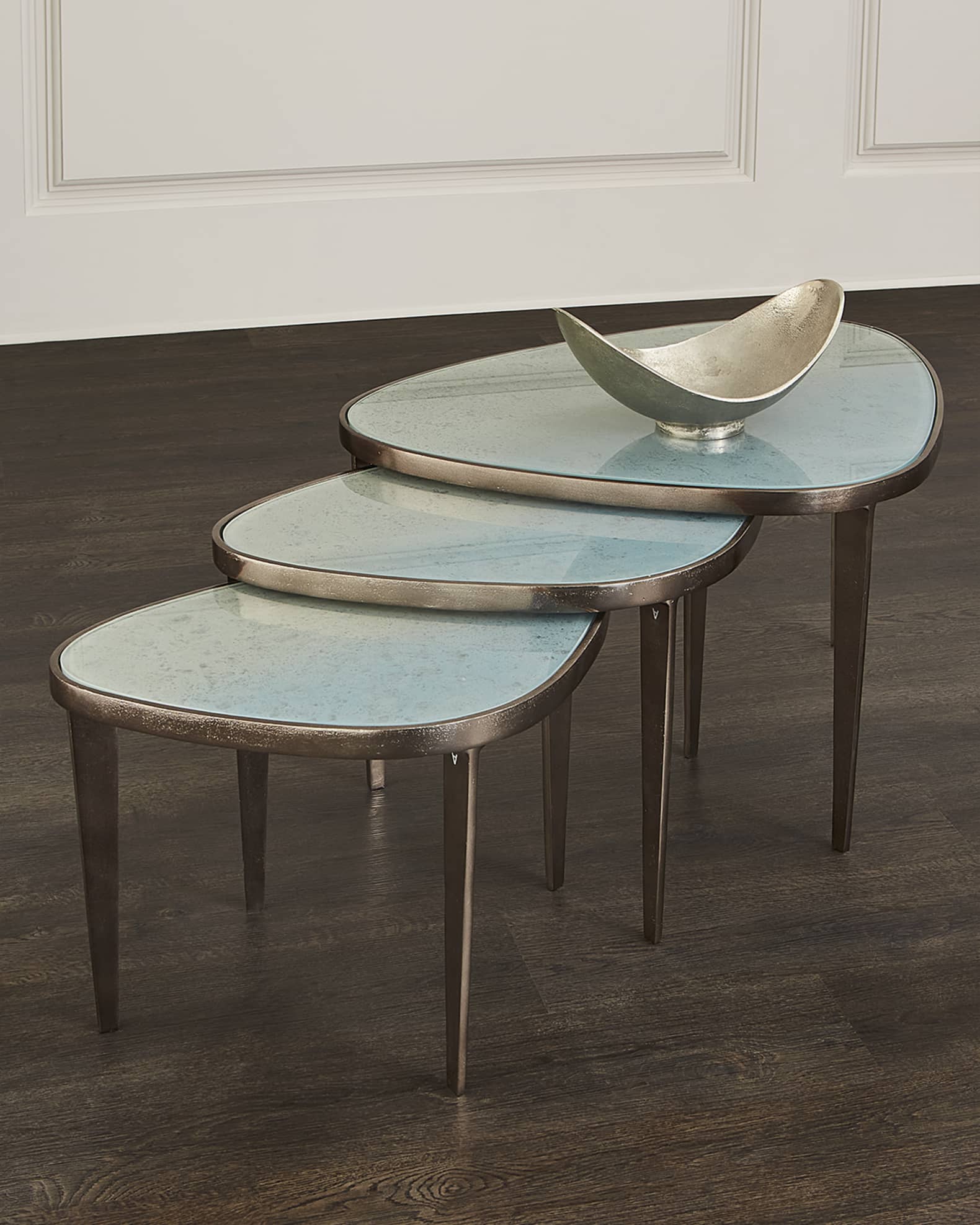 Interlude Home Jan Nesting Cocktail Tables, Antiqued Nickel | Horchow