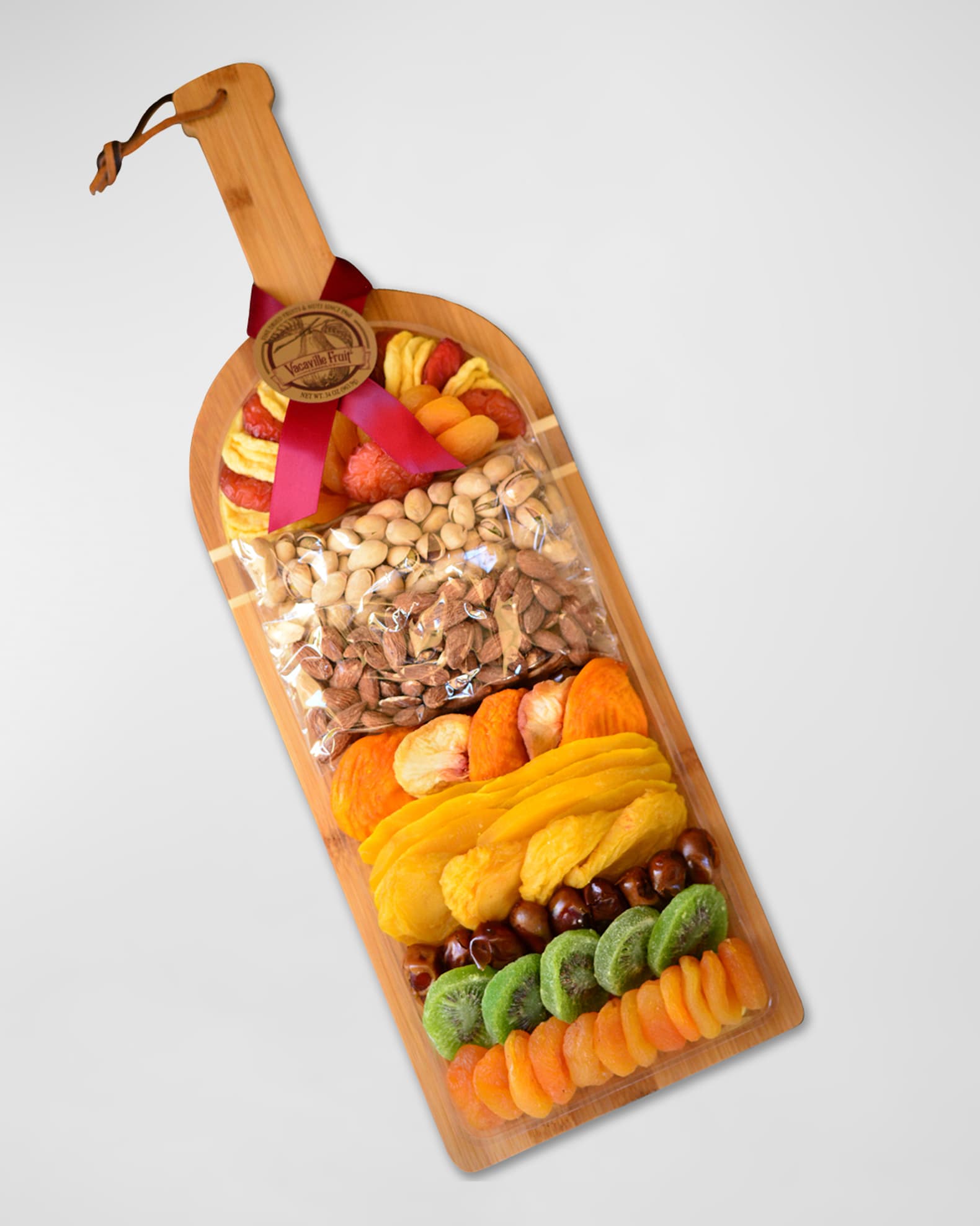 Vacaville Fruit Co. Wine-Shaped Bamboo Dried Fruit and Nut Cutting ...