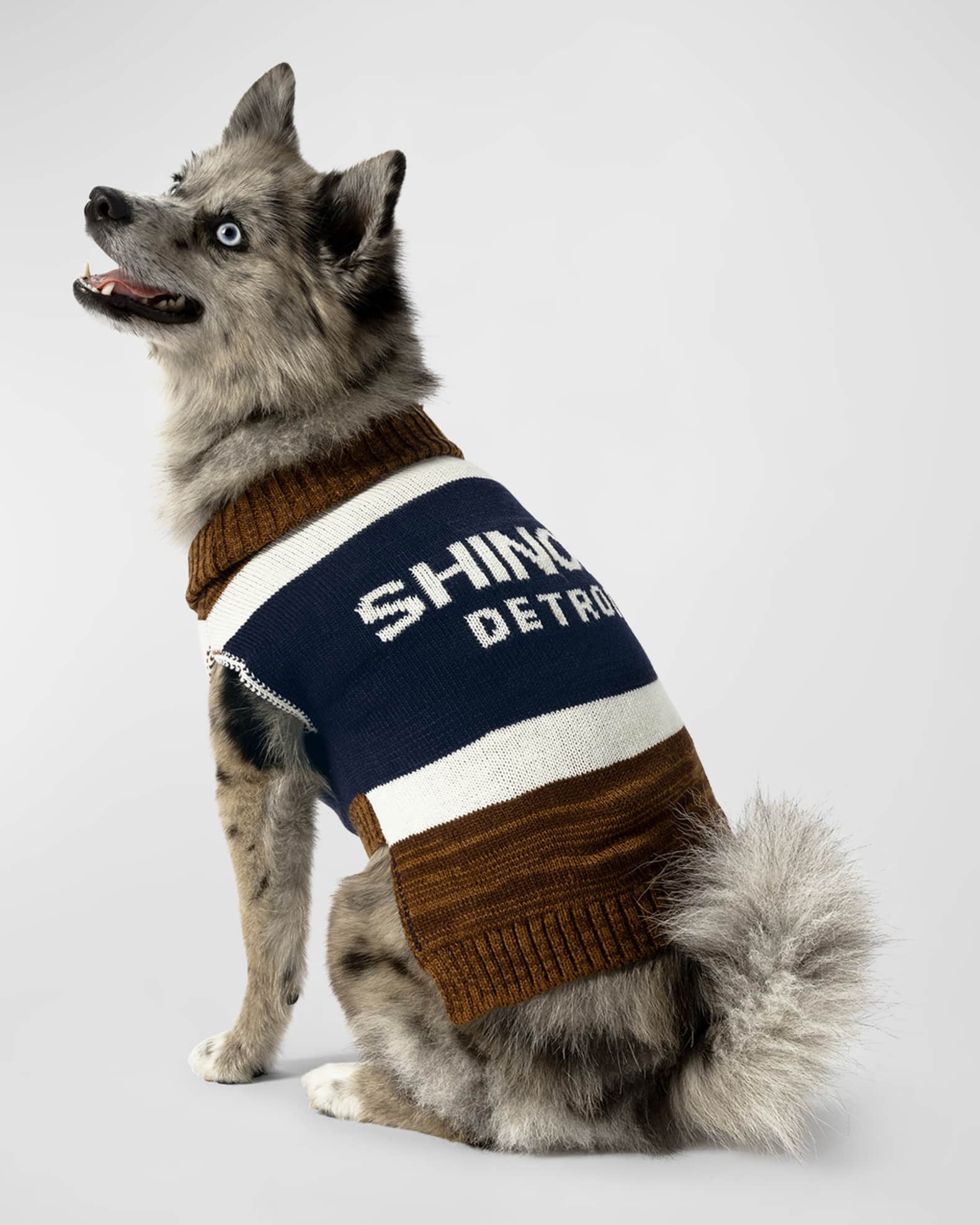 Shinola Logo Striped Pet Sweater, Size S | Horchow