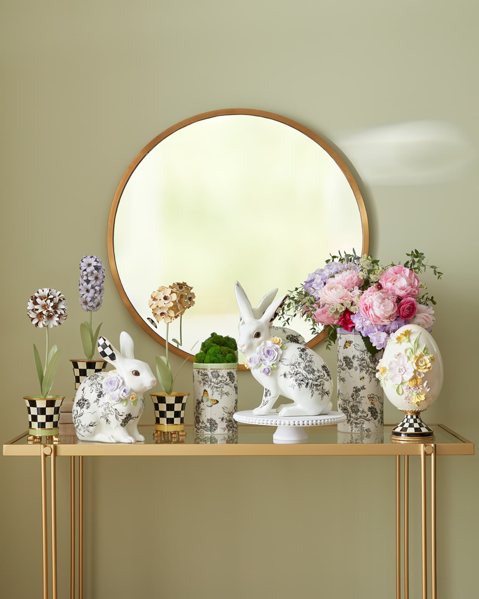 MacKenzie-Childs Short Butterfly Toile Rabbit | Horchow