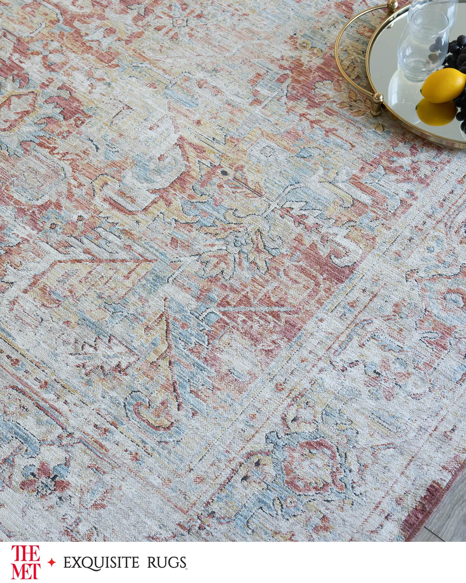 Exquisite Rugs x THE MET Antique Loom Rust & Beige Rug, 10' x 14' | Horchow