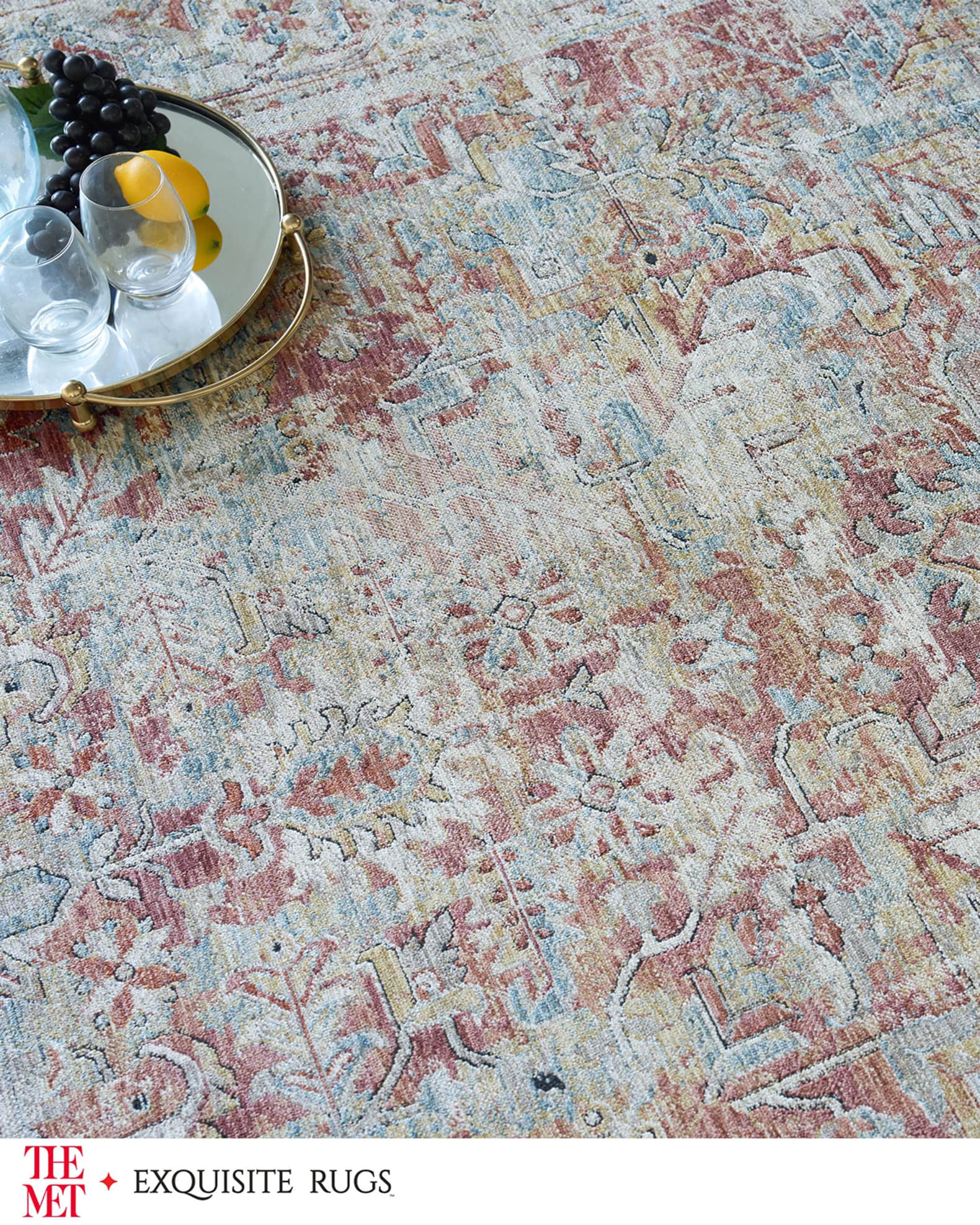 Exquisite Rugs x THE MET Antique Loom Rust & Beige Rug, 10' x 14' | Horchow