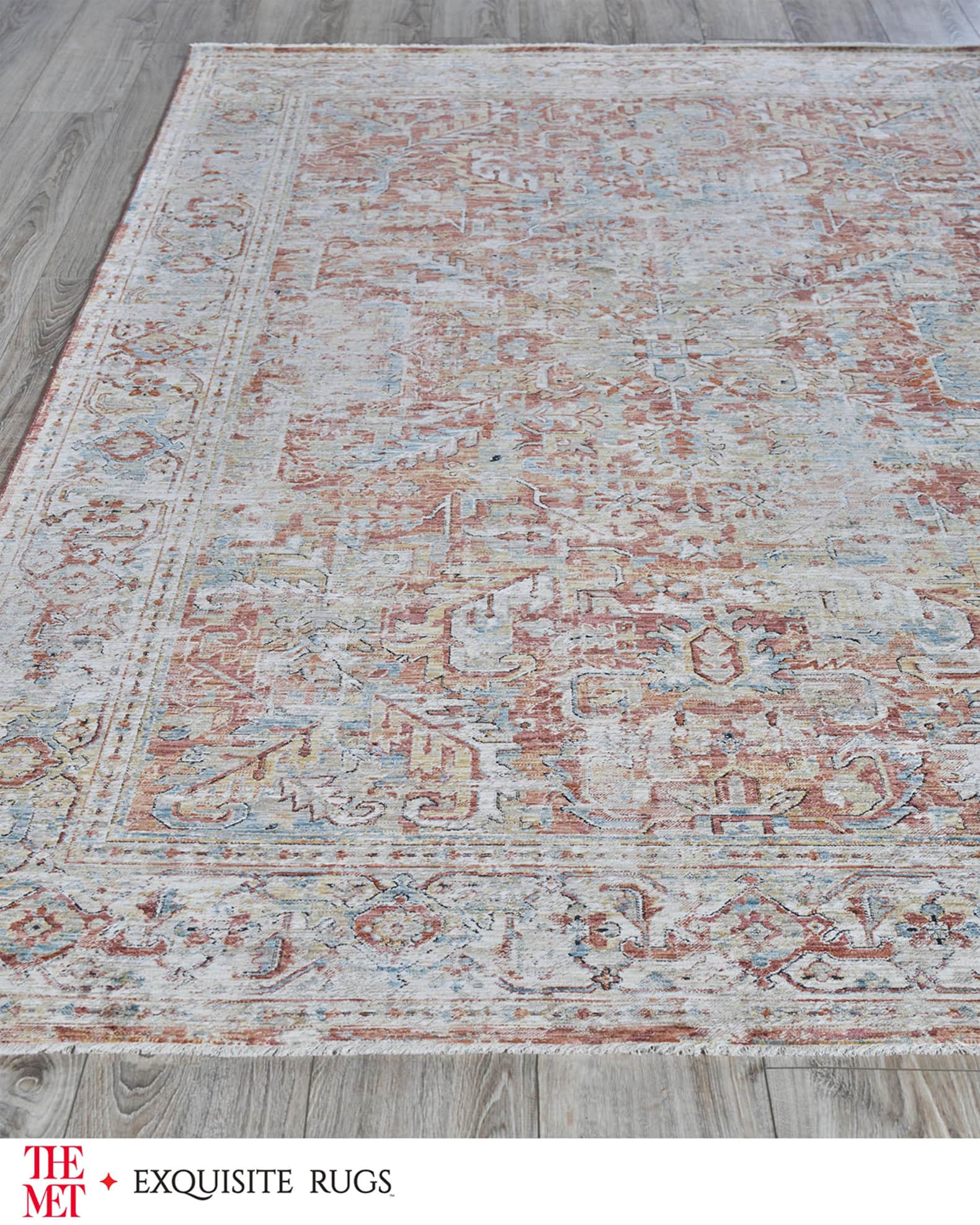 Exquisite Rugs x THE MET Antique Loom Rust & Beige Rug, 3' x 12' | Horchow
