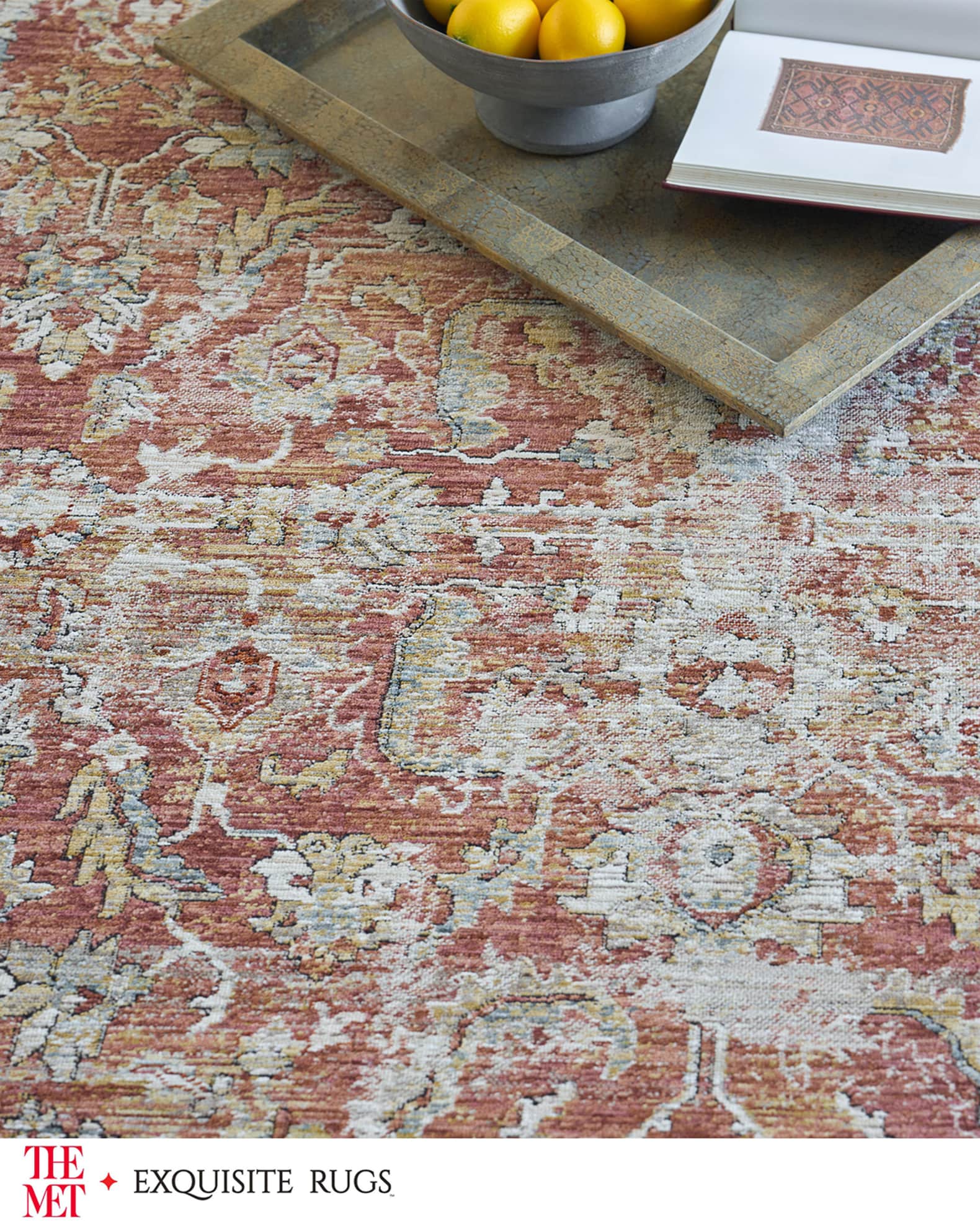 Exquisite Rugs x THE MET Antique Loom Rust & Blue Rug, 10' x 14' | Horchow