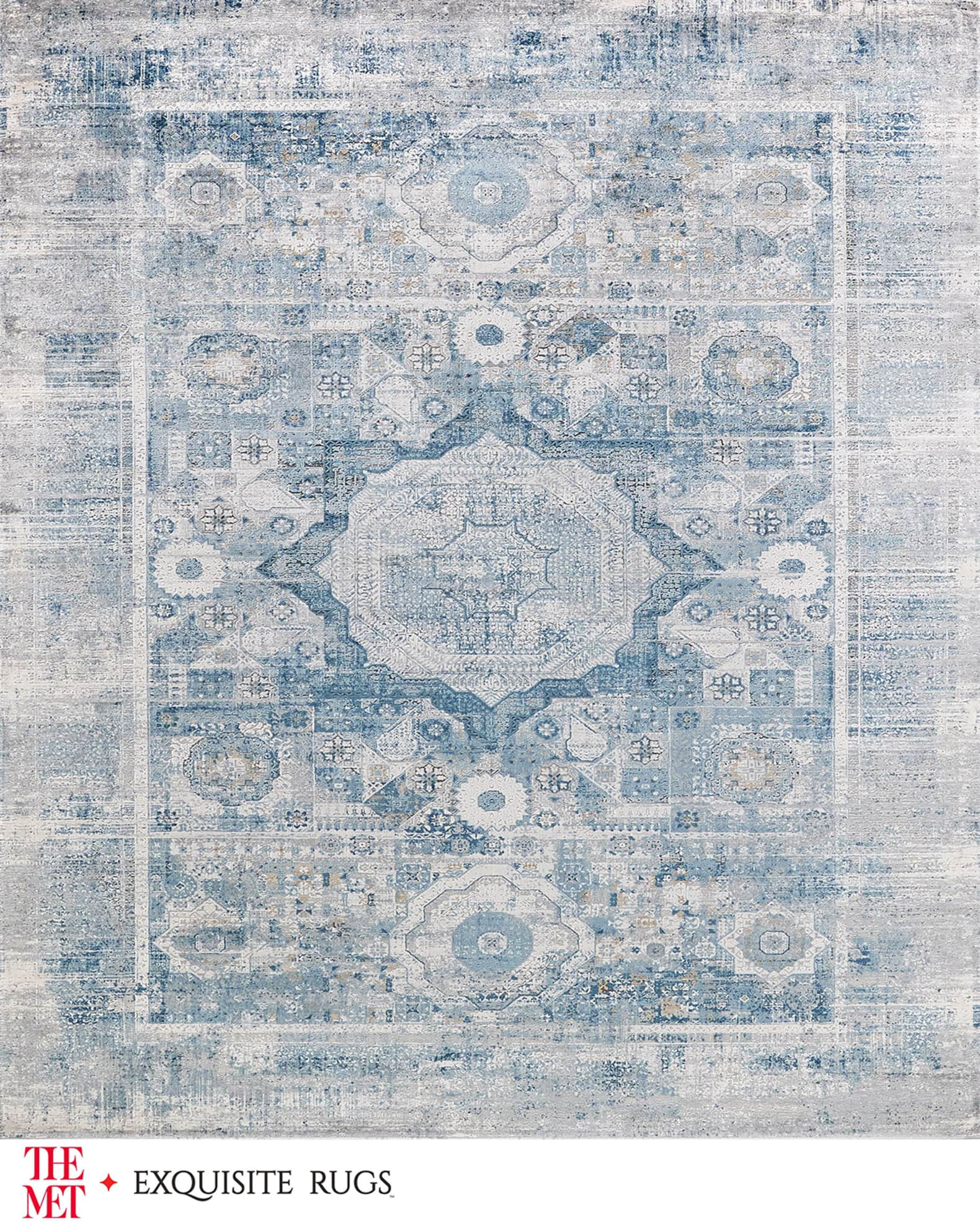 Exquisite Rugs x THE MET Legacy Power-Loomed Blue & Ivory Rug, 9' x 12 ...