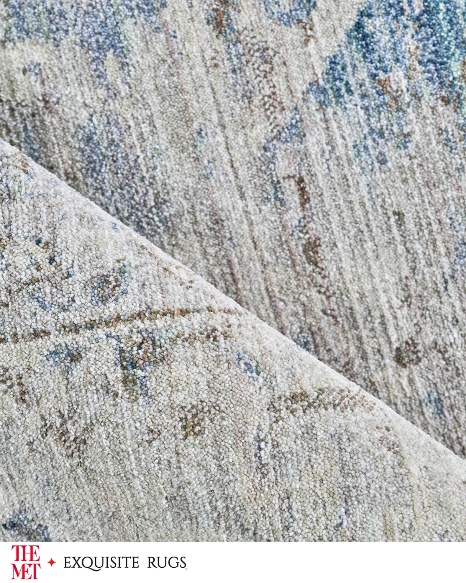 Exquisite Rugs x THE MET Vintage Loom Light Blue & Beige Rug, 10' x 14 ...