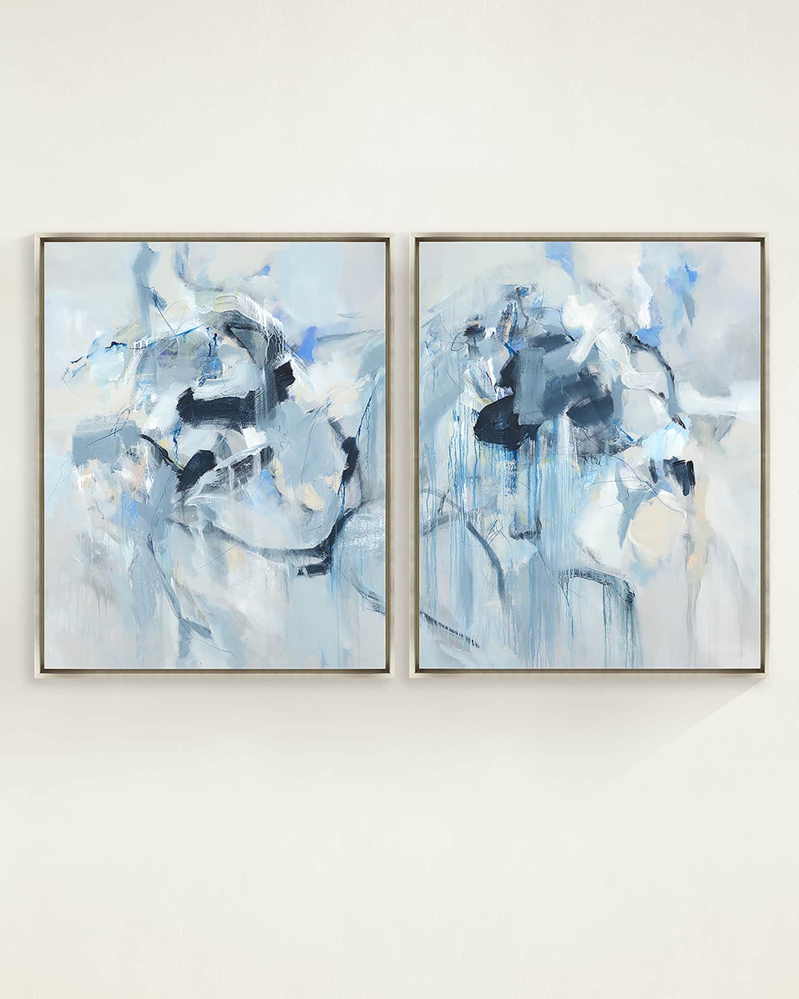 "Azure Blue Impressions I" Giclee Wall Art by Maelani Blue | Horchow