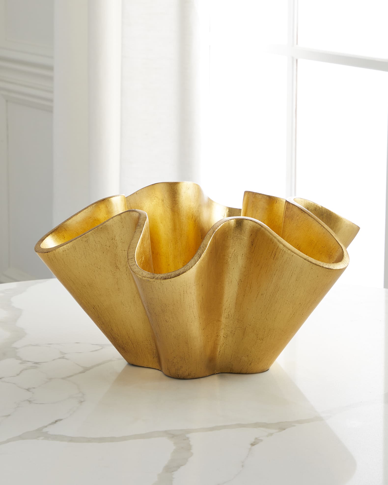 Old World Design Esme Gold Leaf Wave Bowl | Horchow