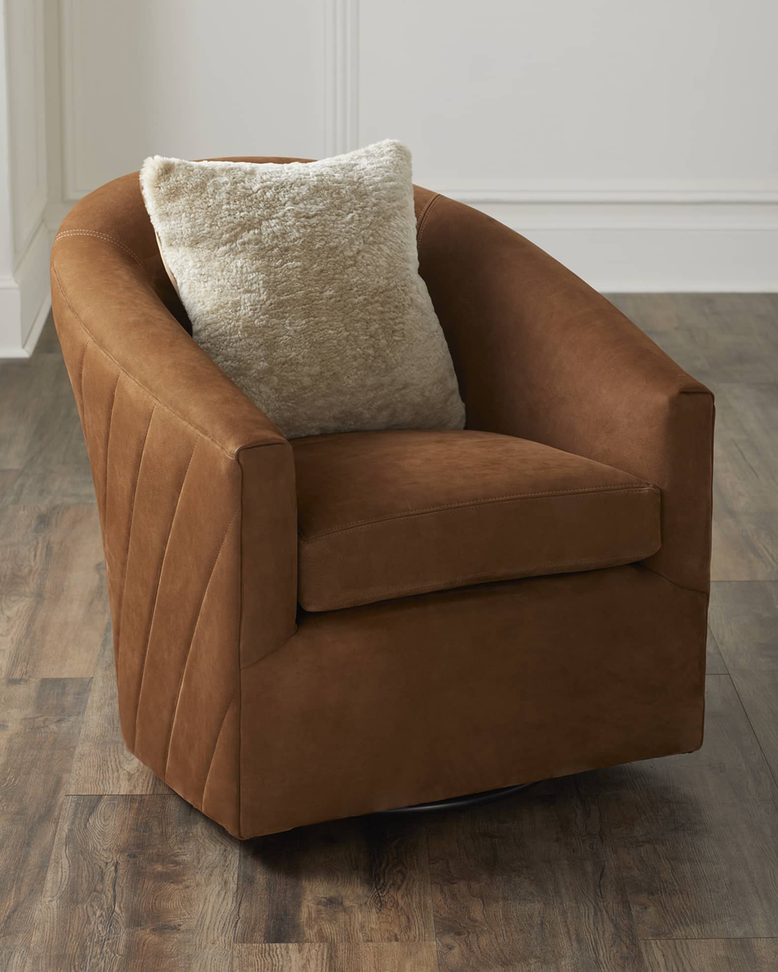 Wood and leather swivel chair store