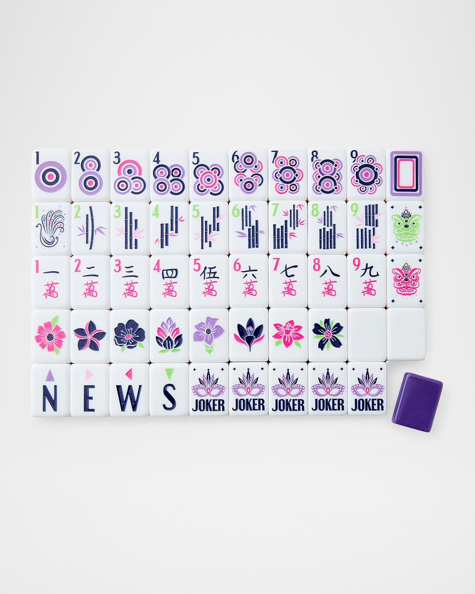 OH MY MAHJONG Lilac Soiree Tiles | Horchow