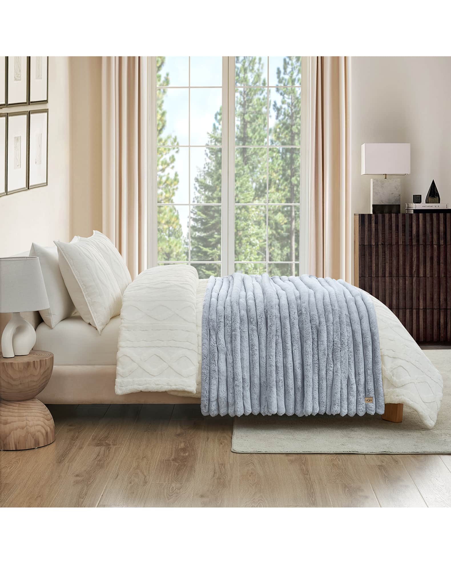 UGG Channel Quilt Faux Fur Throw Blanket | Horchow