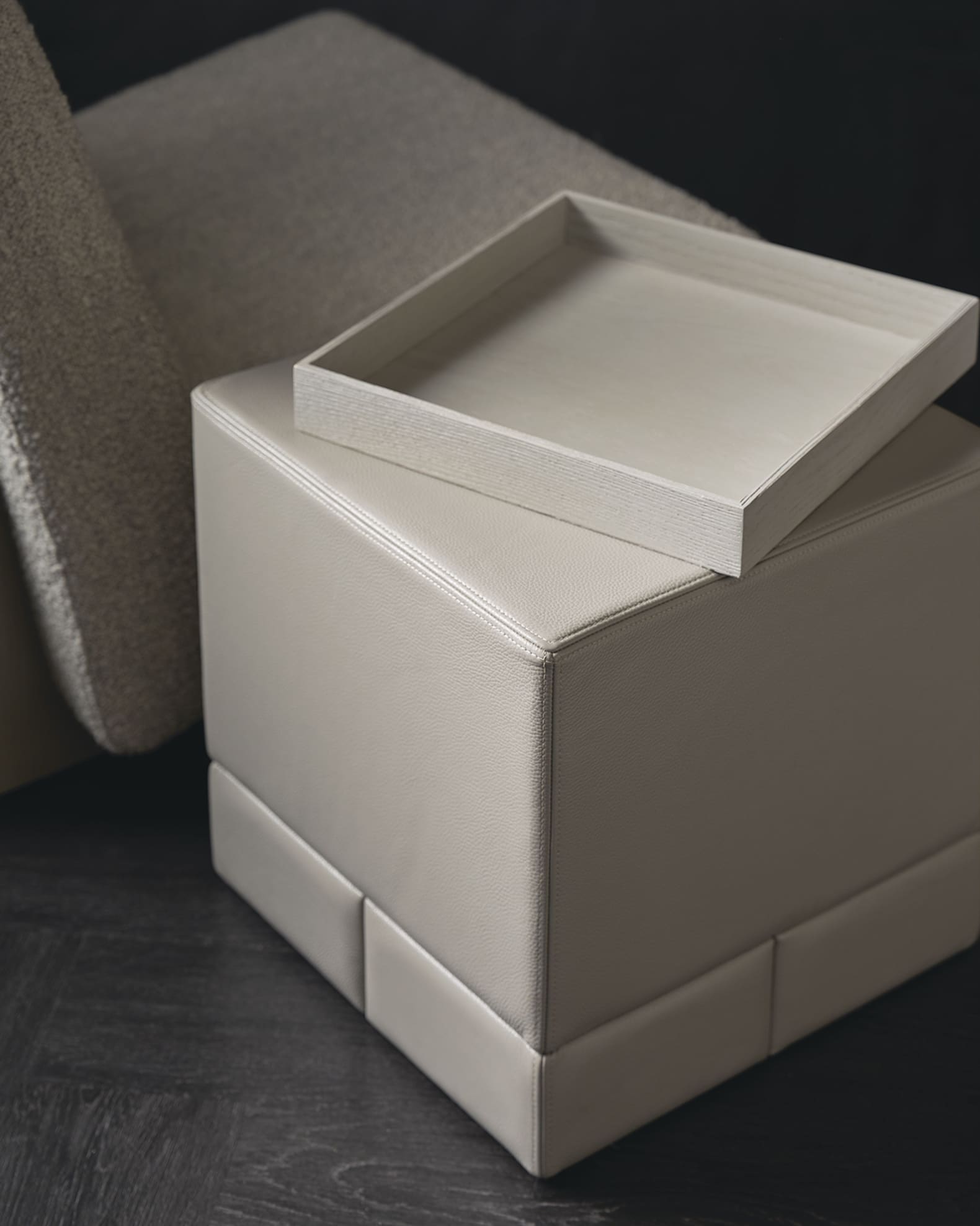 Kelly Hoppen x Caracole Bindi Leather Side Table | Horchow