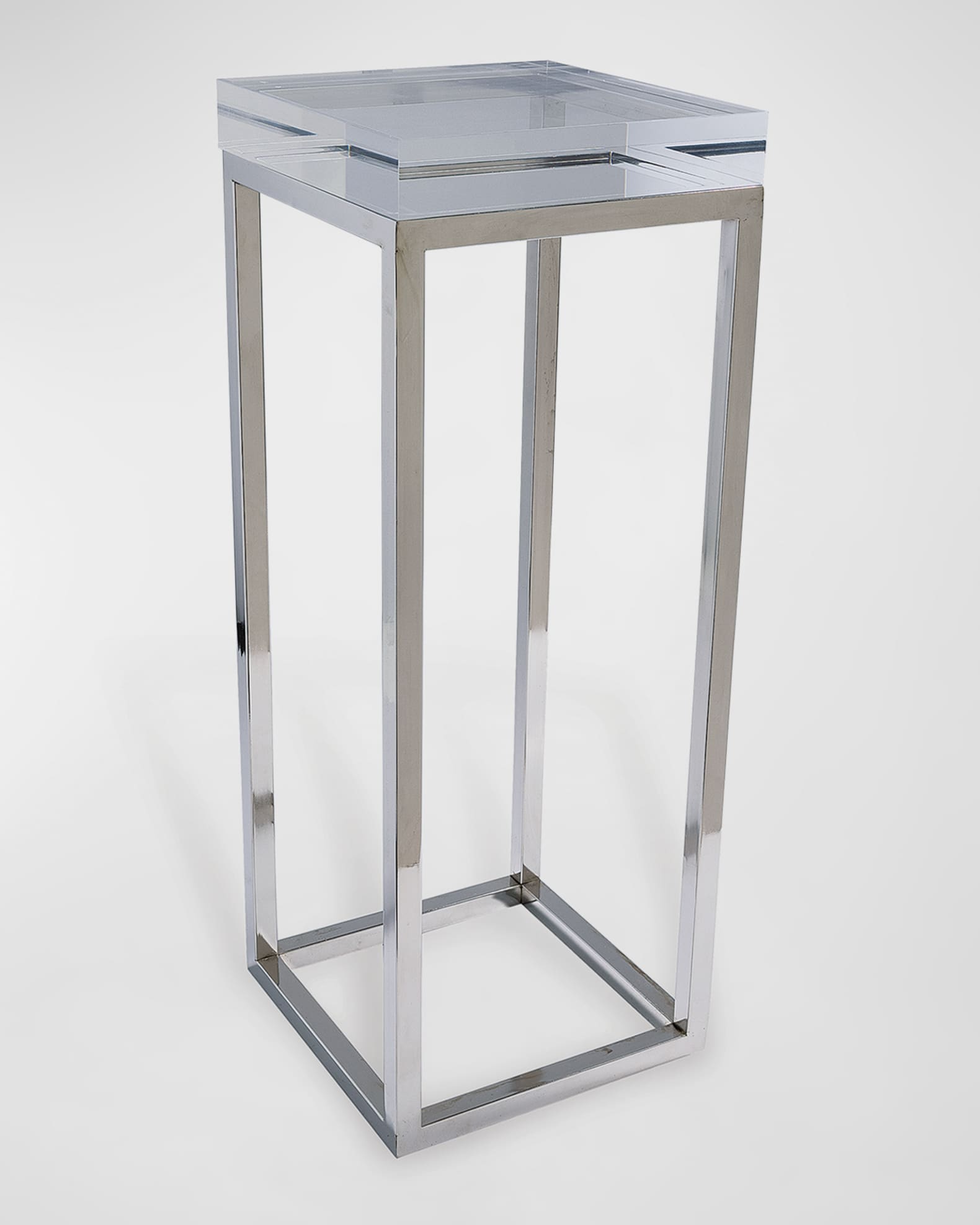 Port 68 Drake Acrylic & Polished Nickel Accent Table | Horchow