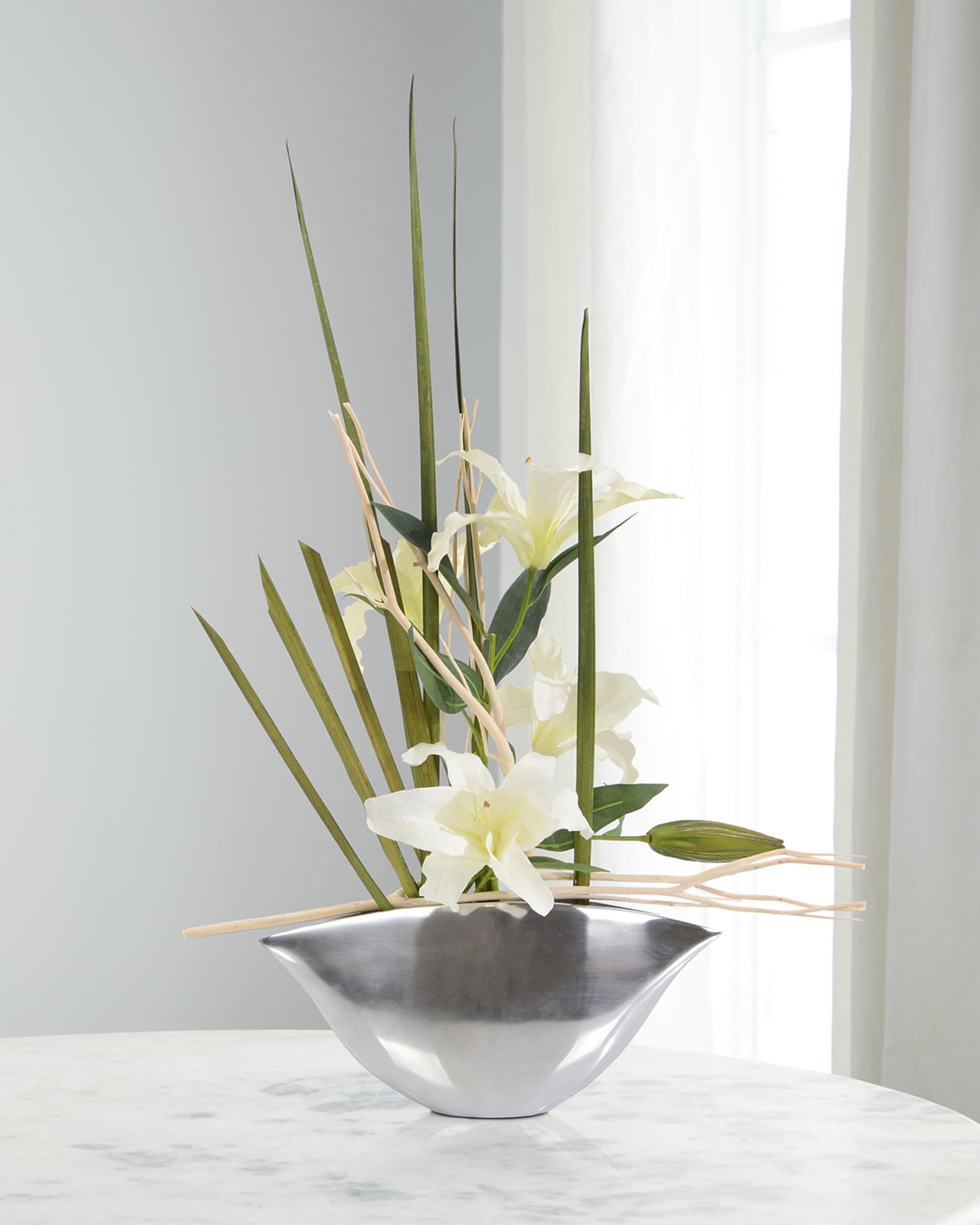 John-Richard Collection Silver Lilies Floral Arrangement | Horchow