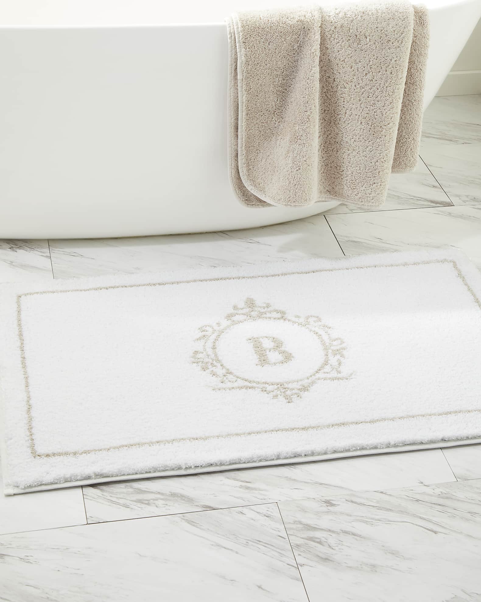 Graccioza Egoist "B" Monogrammed Bath Rug | Horchow