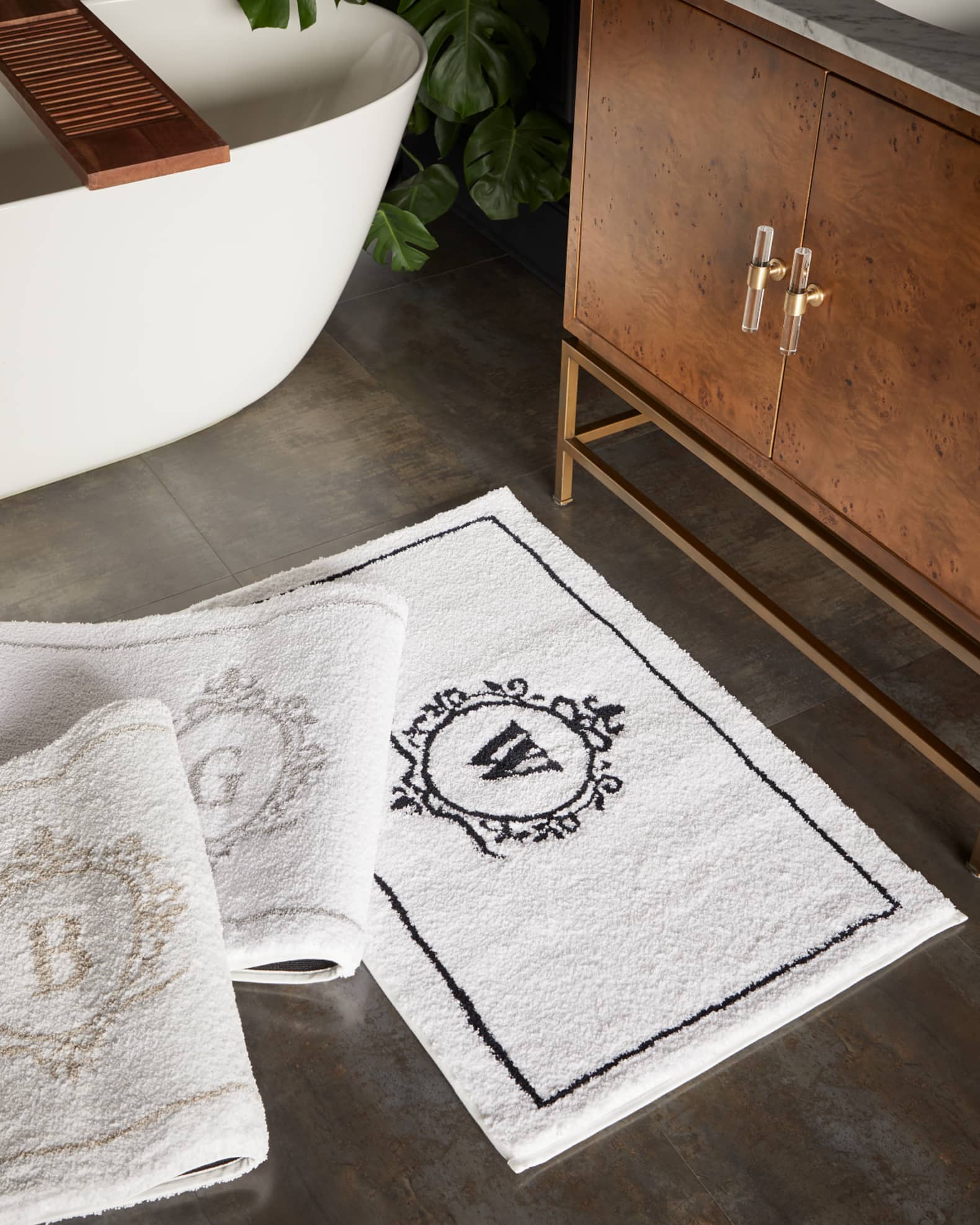 Graccioza Egoist "C" Monogrammed Bath Rug | Horchow
