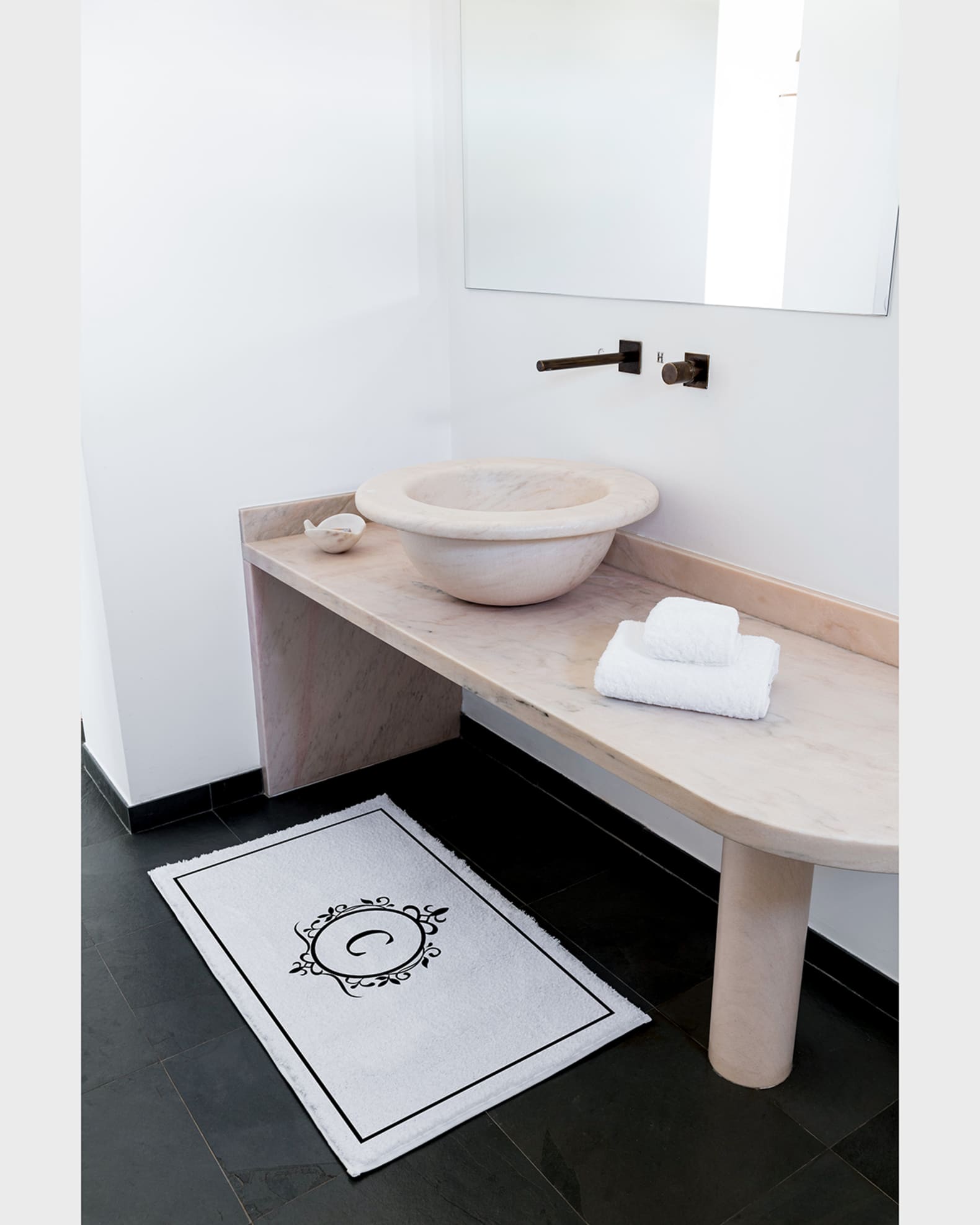 Graccioza Egoist "C" Monogrammed Bath Rug | Horchow