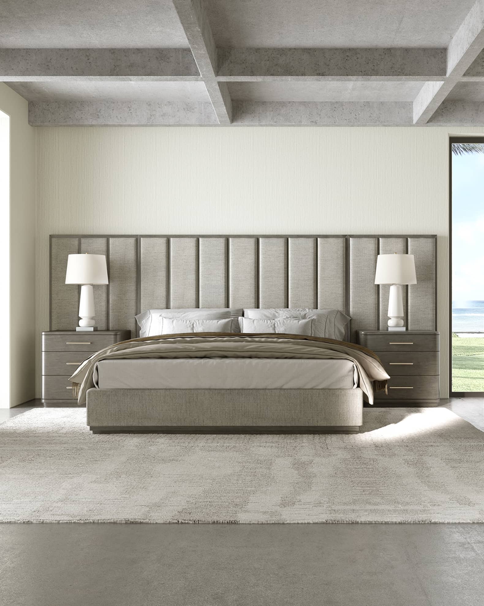 Casa Ispirata Colonna Extended Panel Upholstered Queen Bed | Horchow