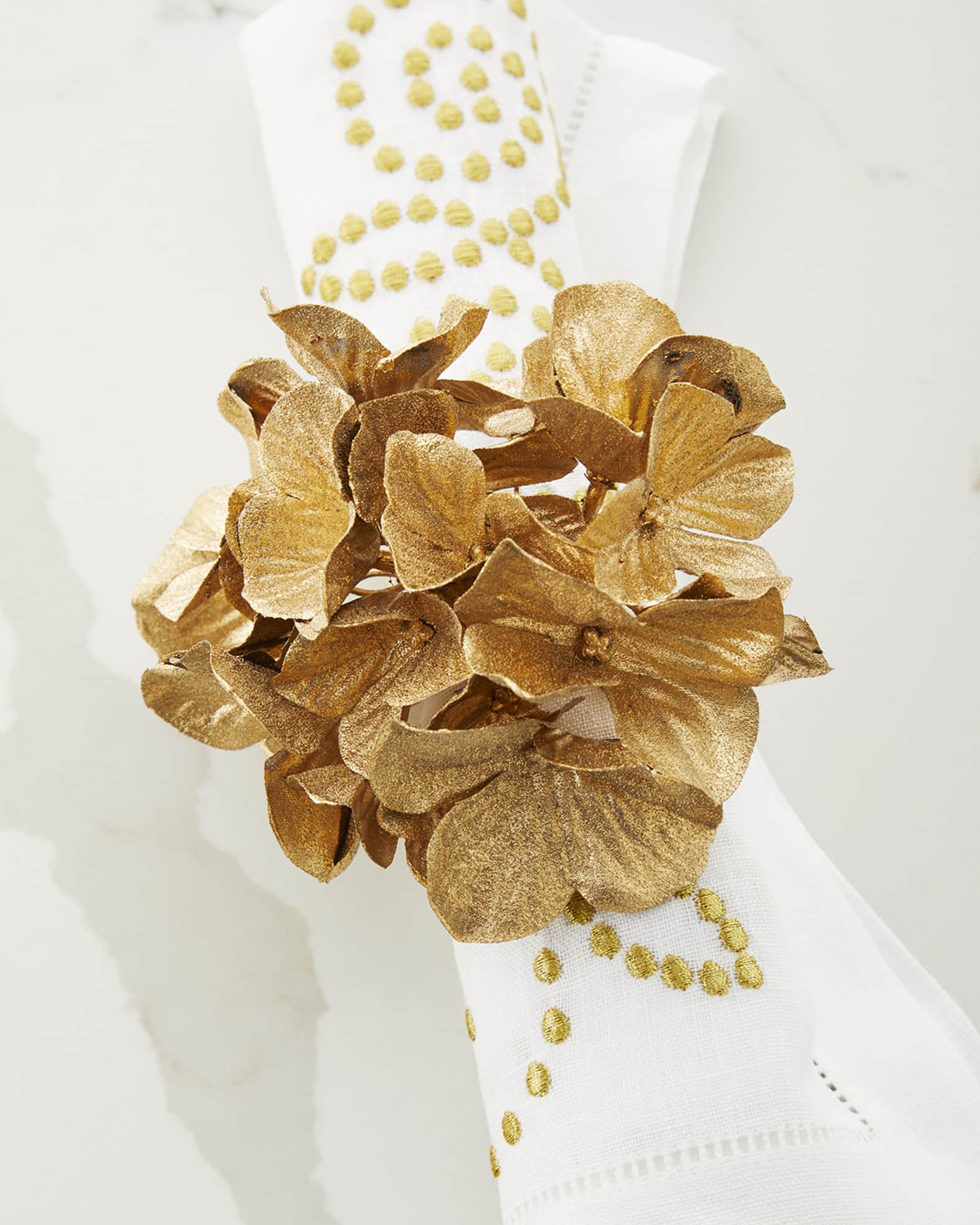 Deborah Rhodes Gold Metallic Hydrangea Napkin Ring | Horchow
