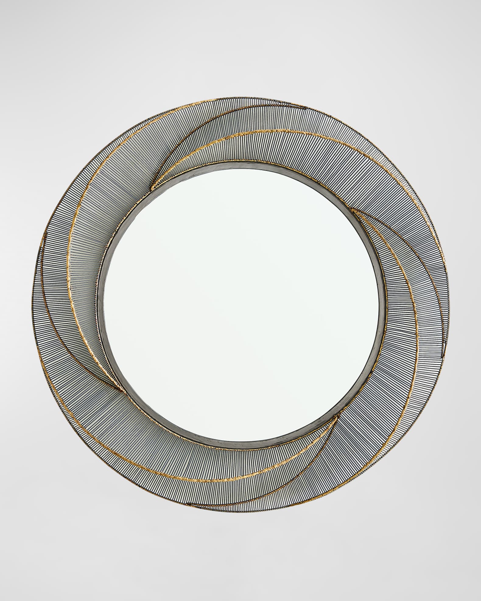 Global Views Whip Wire Mirror, Iron/Braised Brass | Horchow