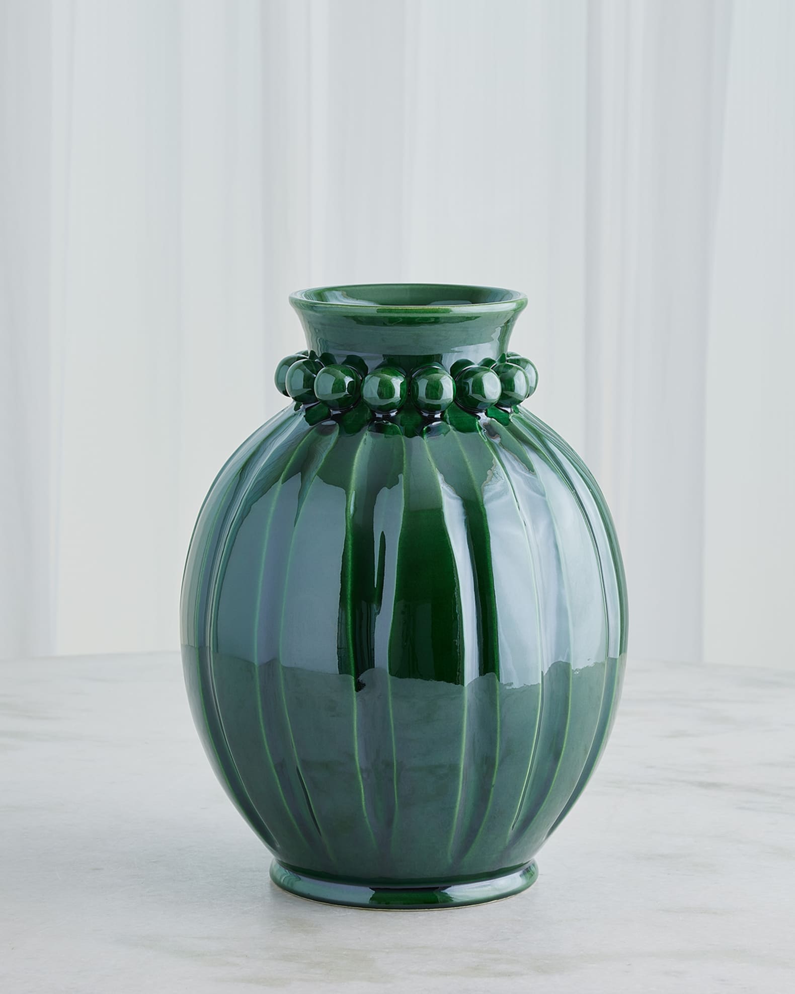 Global Views Emerald Wide Pearl Vase | Horchow