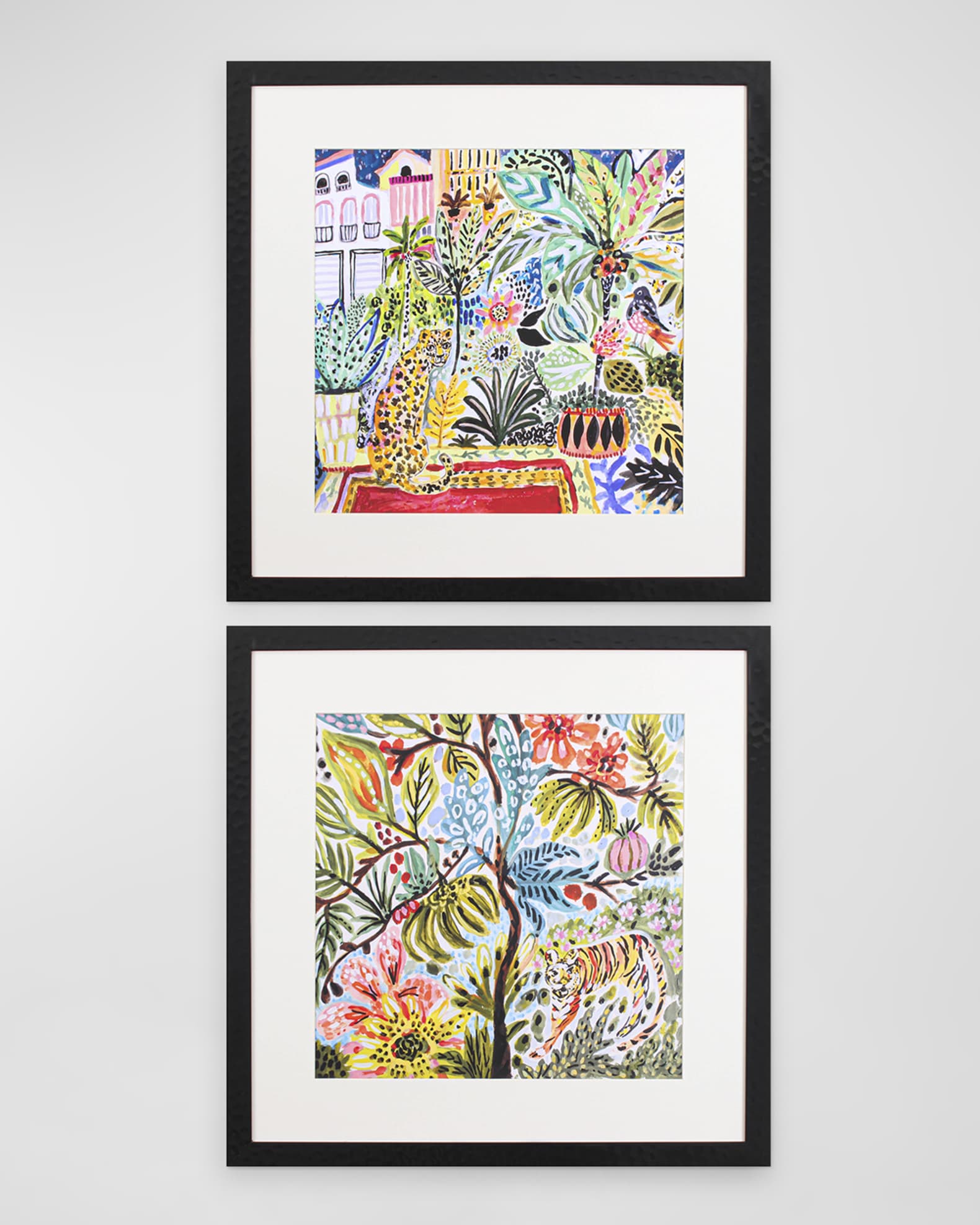 "Jungle Cat Landscape" Art Print, Set of 2 | Horchow