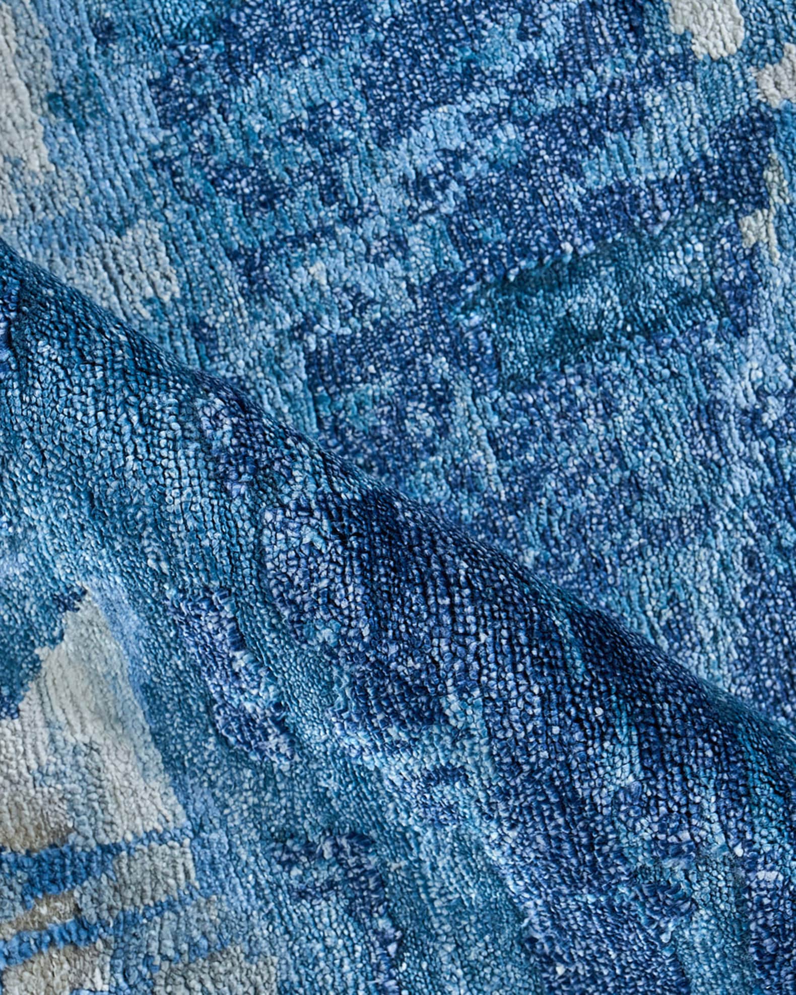 Exquisite Rugs Floor Art Hand-Knotted Dark Blue Rug, 9' x 12' | Horchow