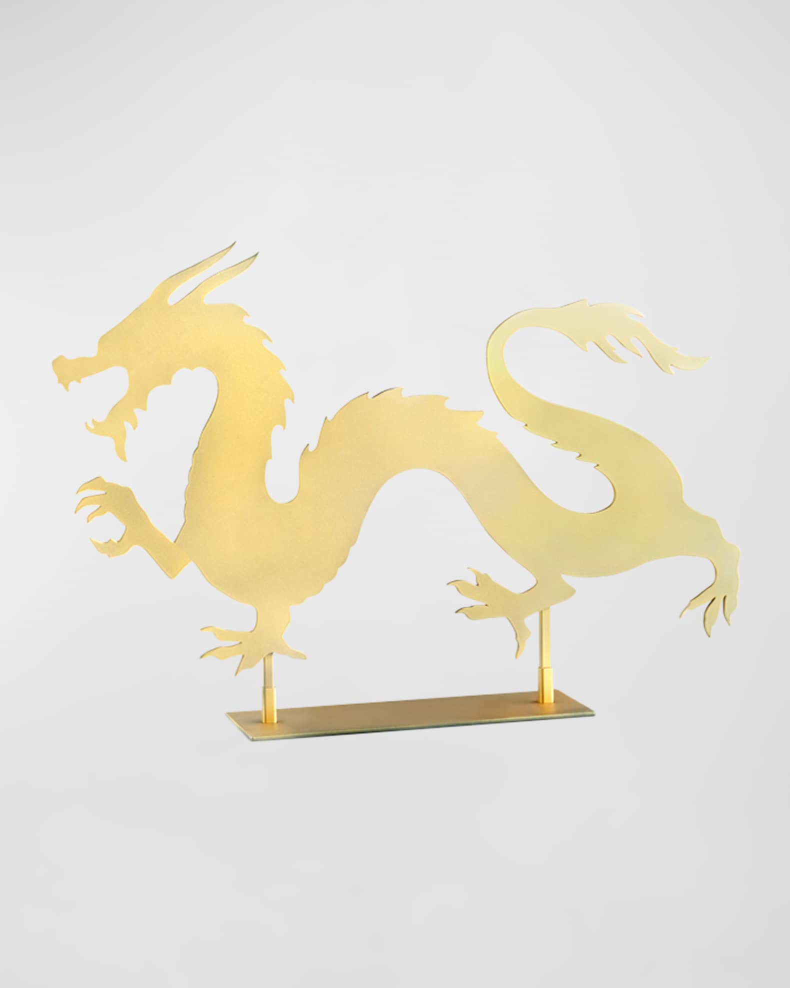 Horizontal Golden Haku Dragon Sculpture | Horchow