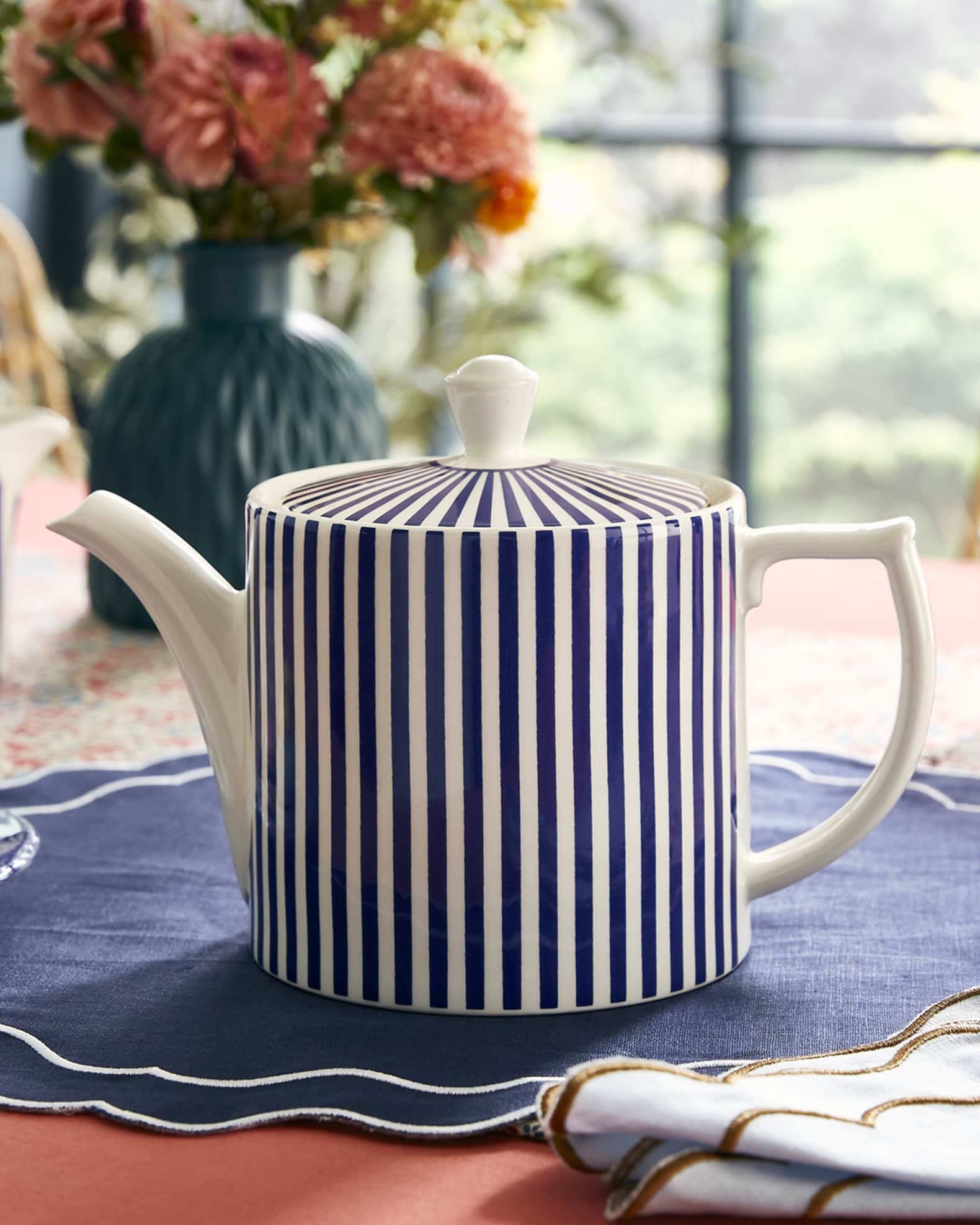 Spode Blue Italian Steccato Teapot | Horchow