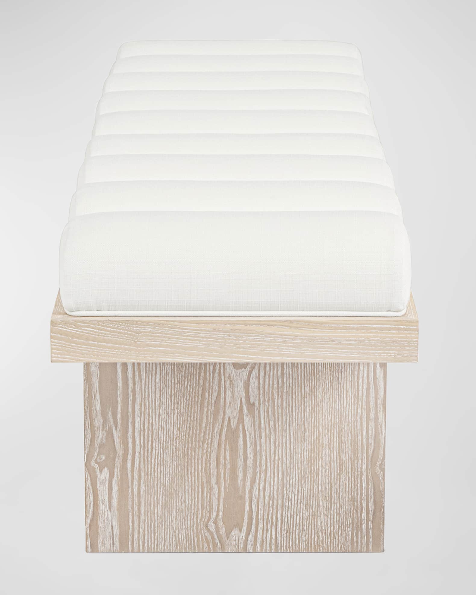 Worlds Away Caspian Channel-Tufted Bench, 52" | Horchow