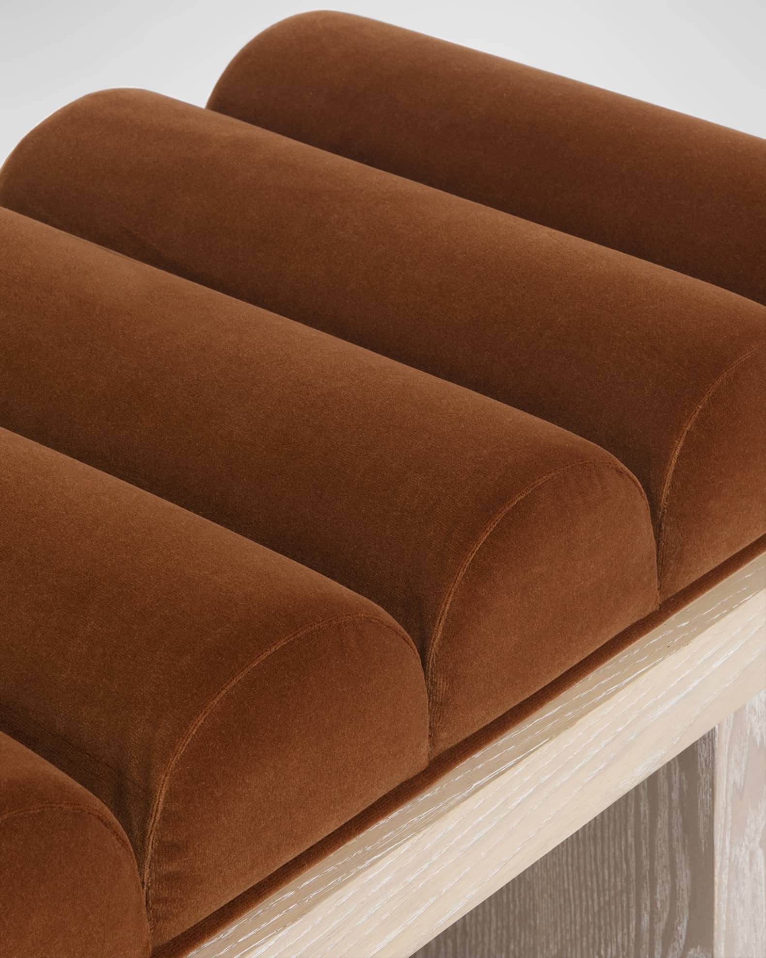 Worlds Away Caspian Channel-Tufted Bench, 52" | Horchow