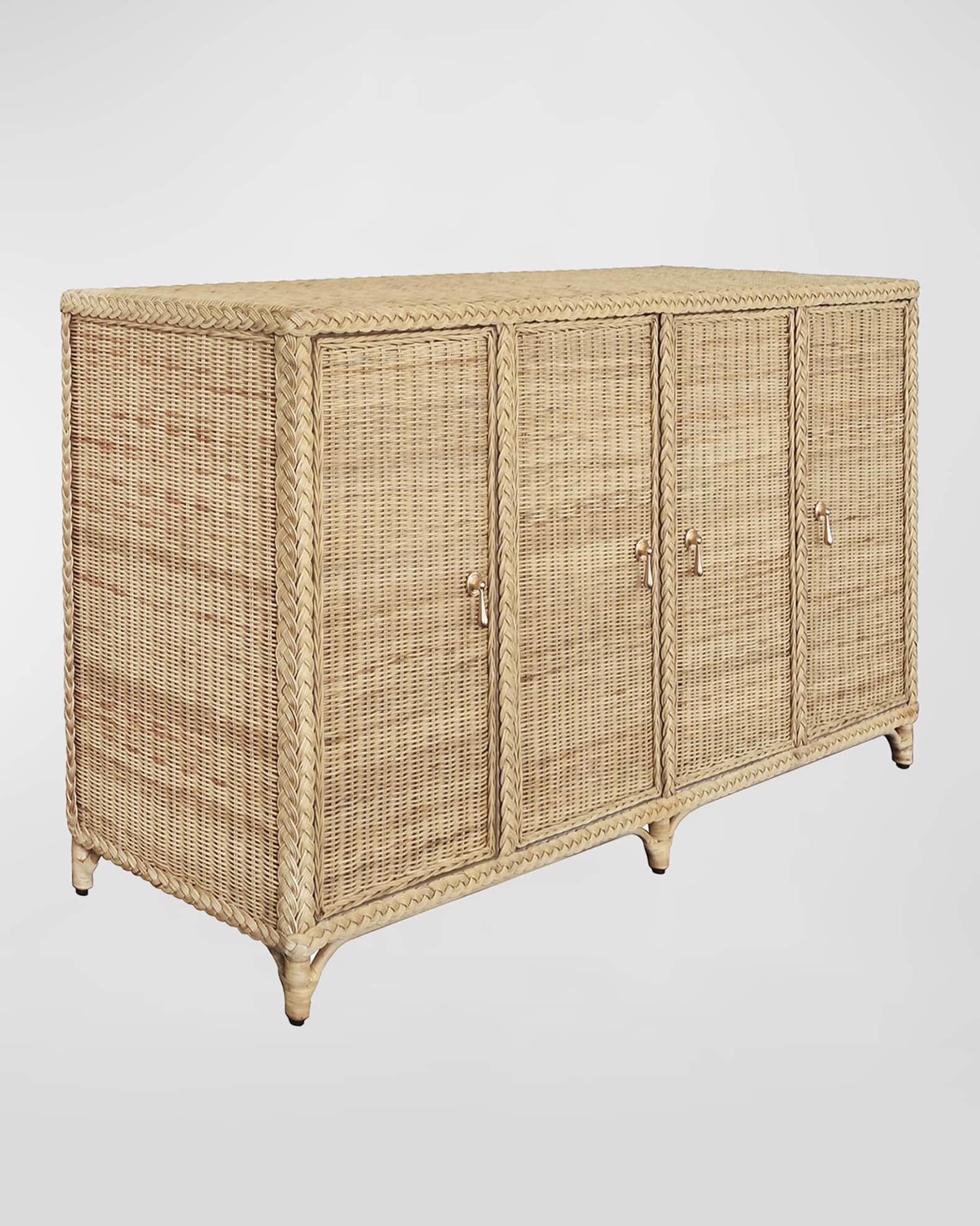 Worlds Away Evander Rattan 4-Door Buffet | Horchow